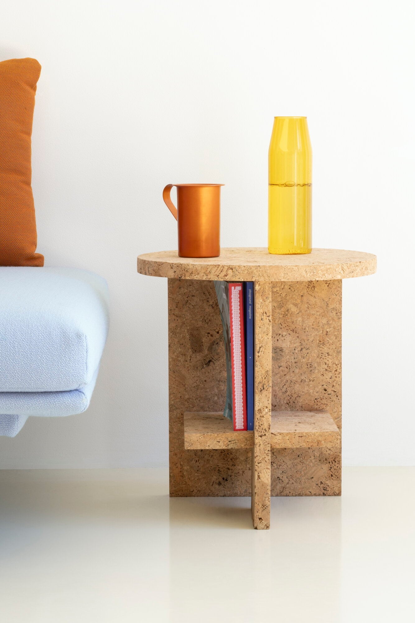 Nine Tee side table, round, natural cork | Finnish Design Shop