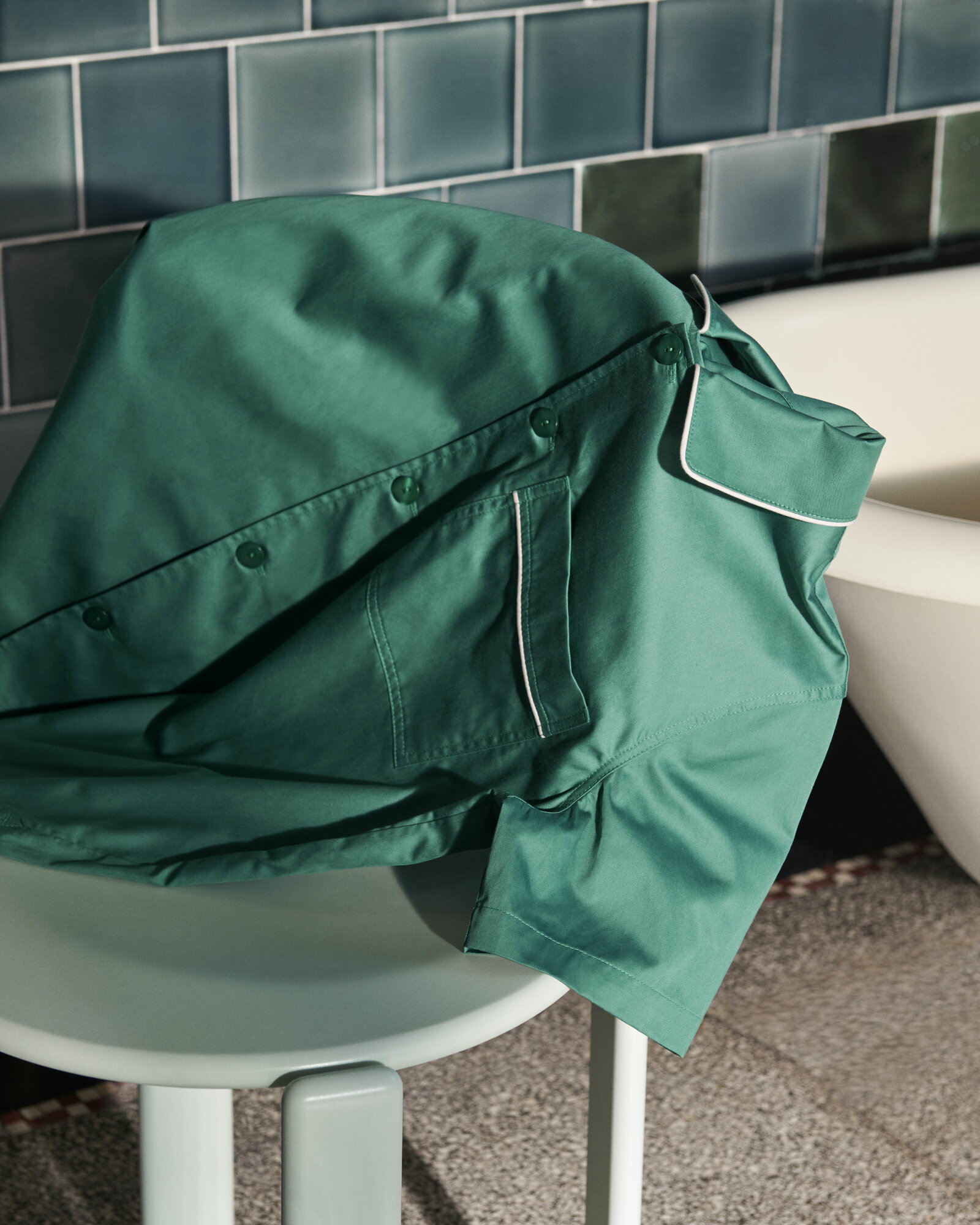 HAY Outline pyjama shirt, short-sleeved, emerald green | Finnish Design ...