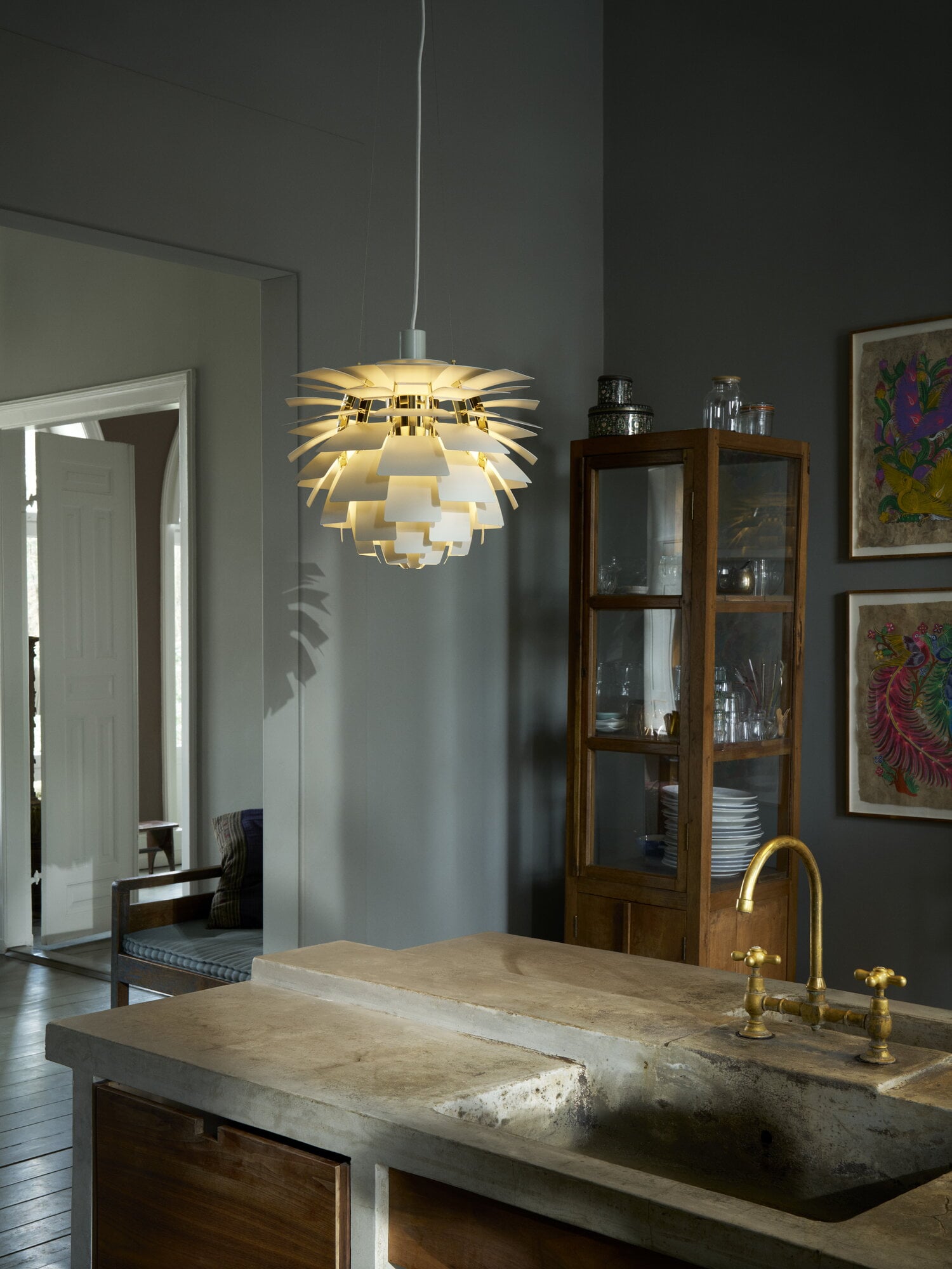 Louis Poulsen PH Artichoke, 480 mm, blanc doux - laiton | Finnish ...