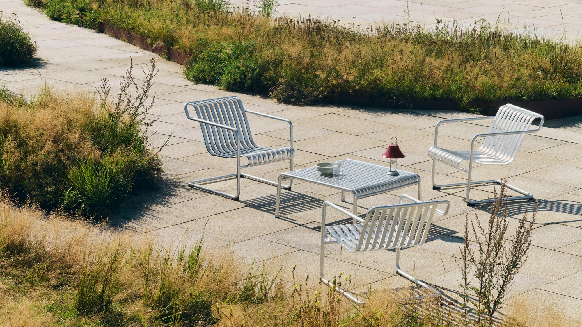 HAY Palissade low table, 81,5 x 86 cm, hot galvanised | Finnish Design Shop