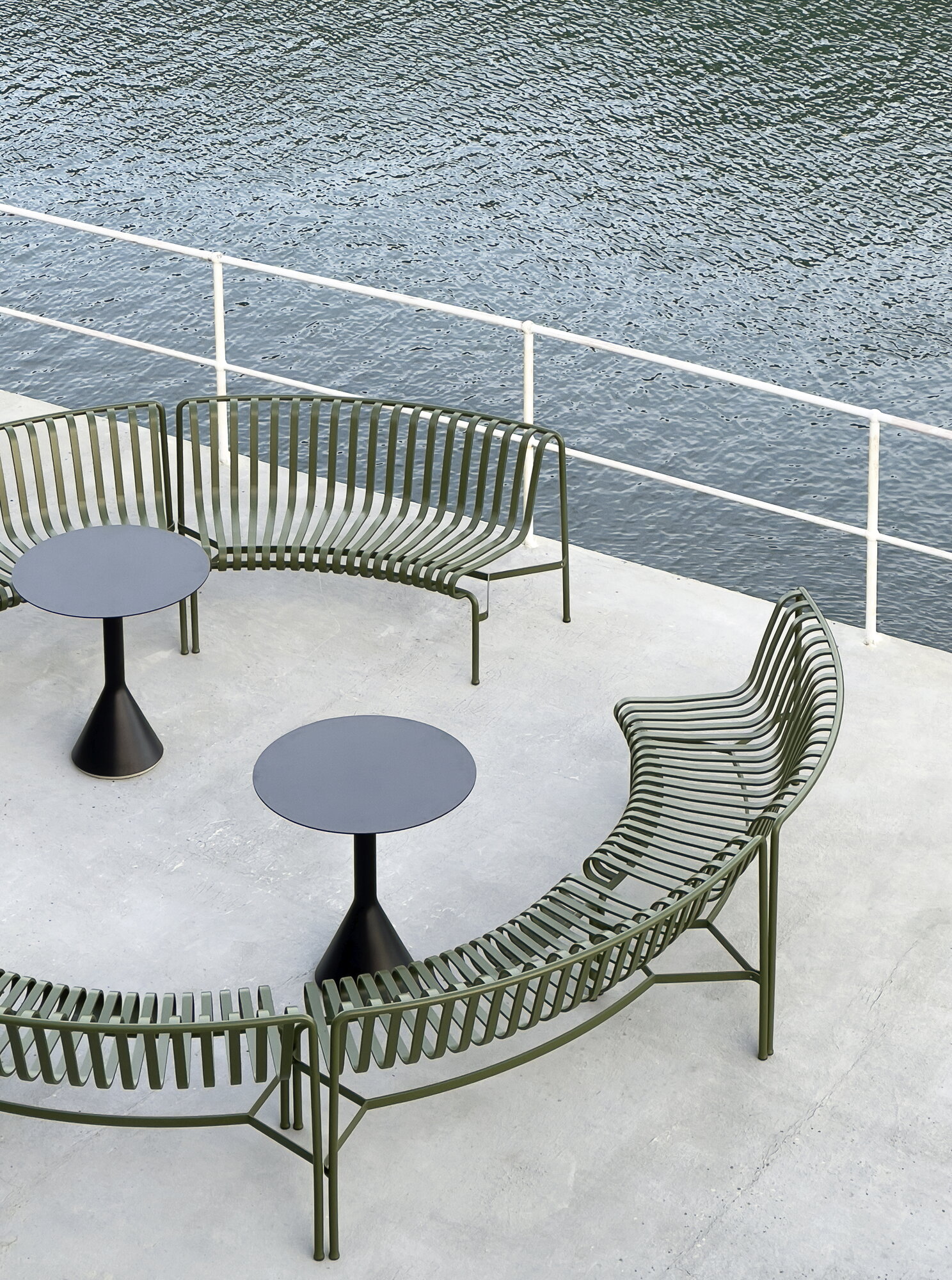 HAY Palissade Park dining bench add-on, in, anthracite | Finnish Design ...