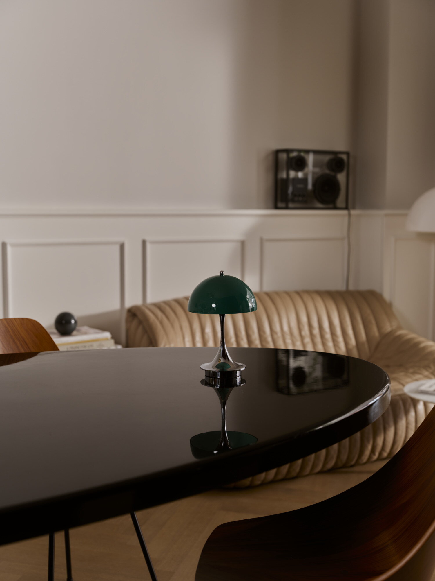 Louis Poulsen Panthella 160 Portable V3 table lamp, opal green - chrome ...