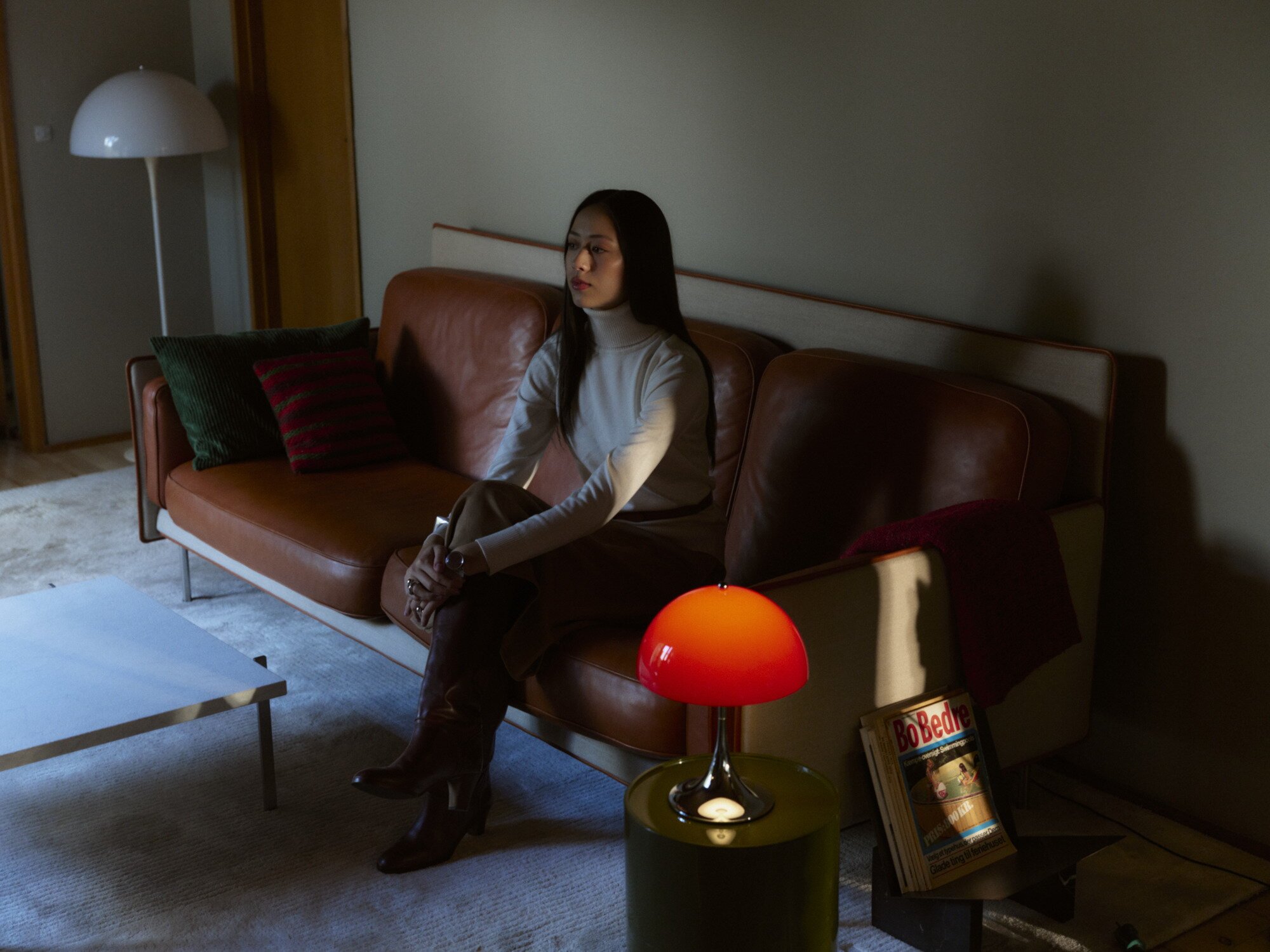 Louis Poulsen Panthella 250 Portable table lamp, opal red - chrome ...