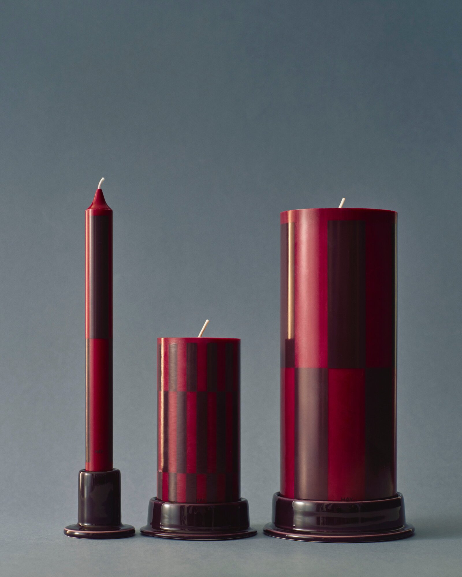 HAY Column candle, L, wine - bordeaux | Finnish Design Shop