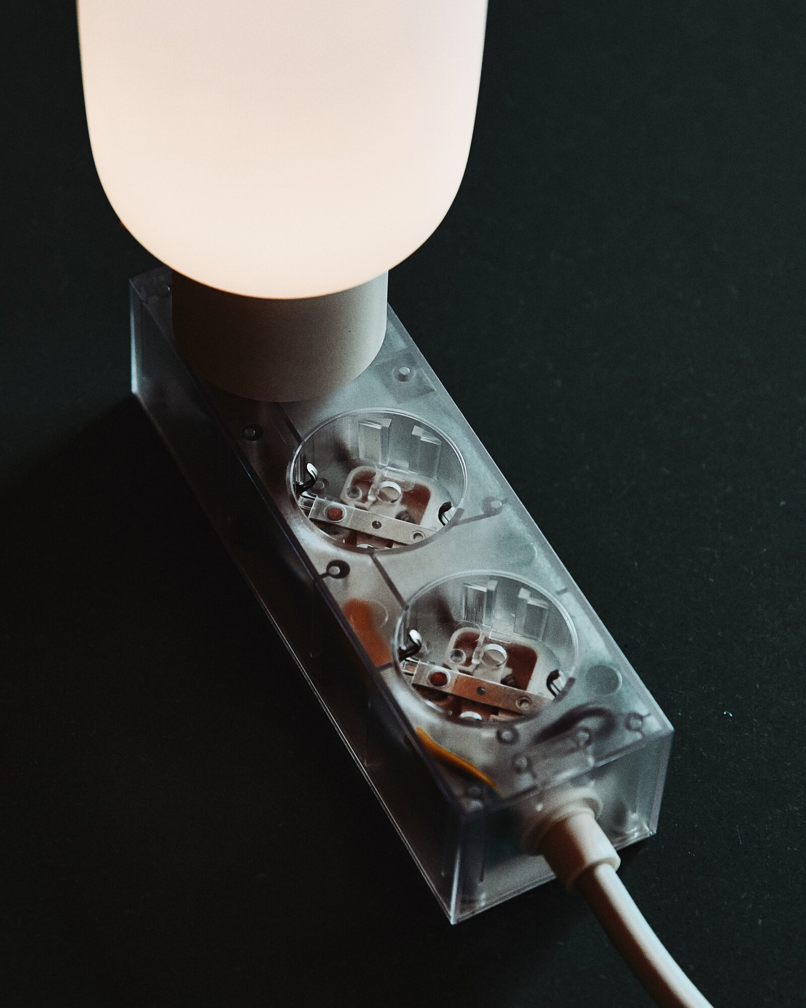 Pedestal Power Bar power strip, ghost | Finnish Design Shop