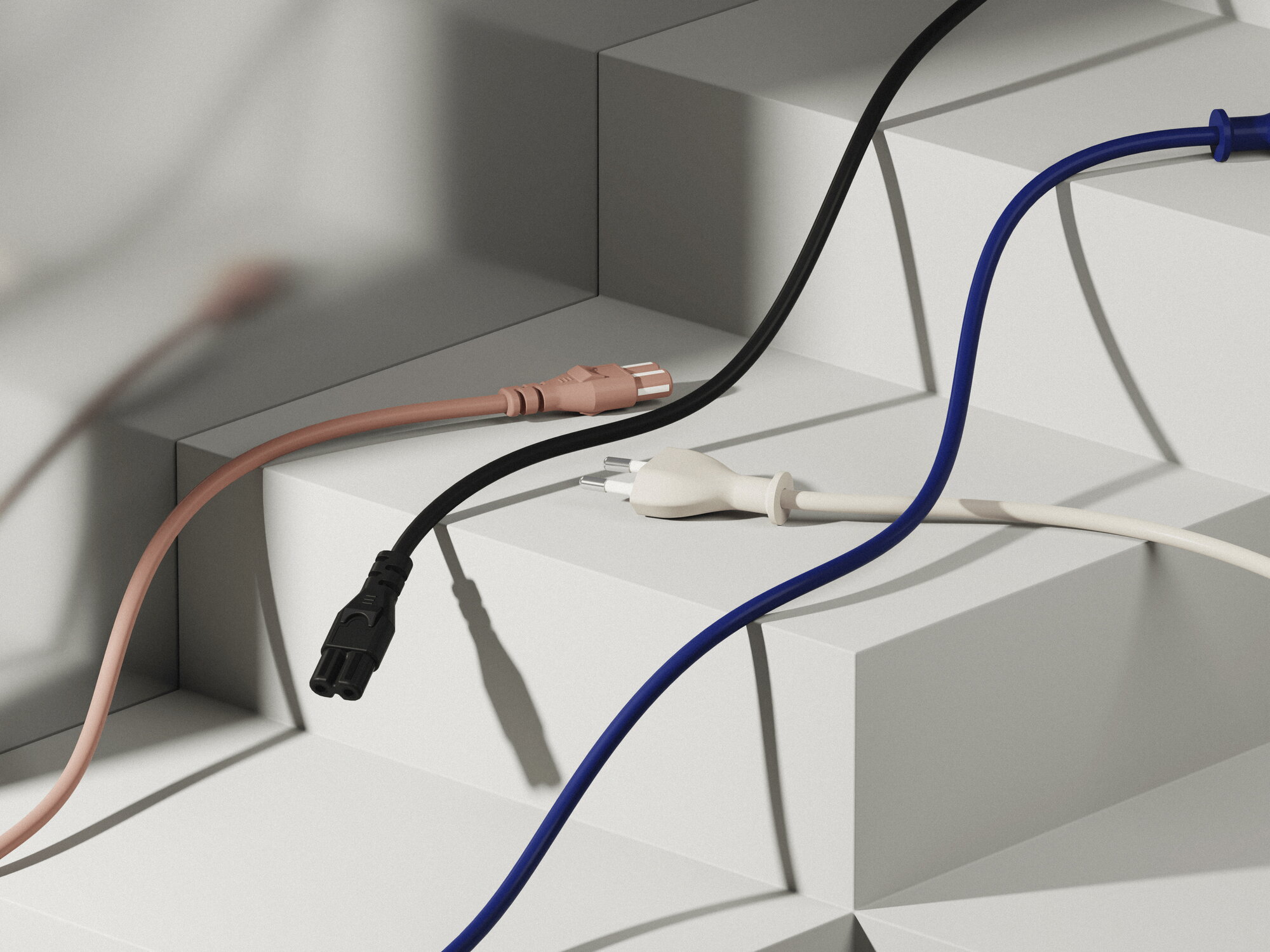 Pedestal Power cable, 7,5 m, charcoal | Finnish Design Shop