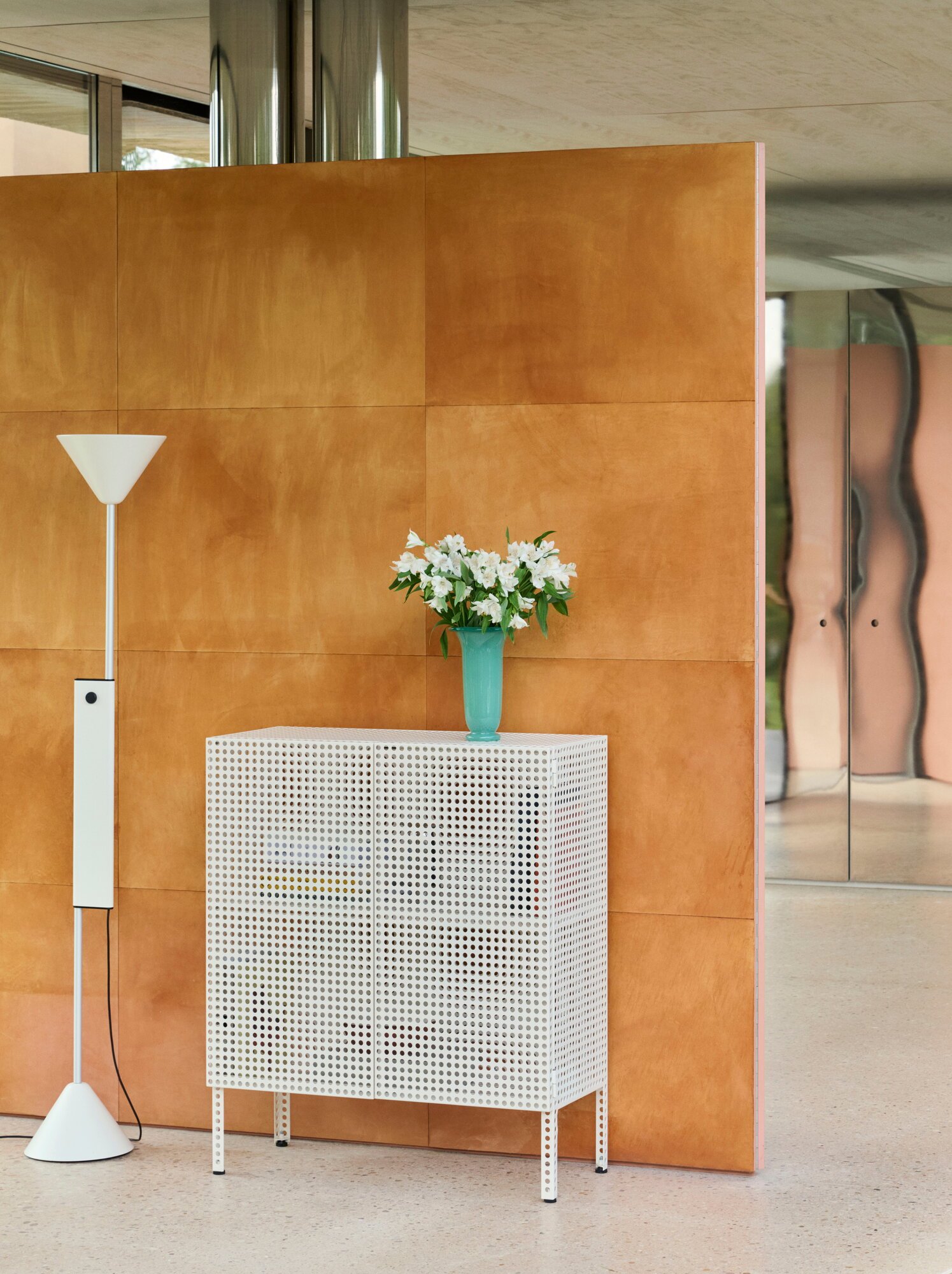 HAY Perforated floor cabinet, medium, eggshell | Finnish Design Shop