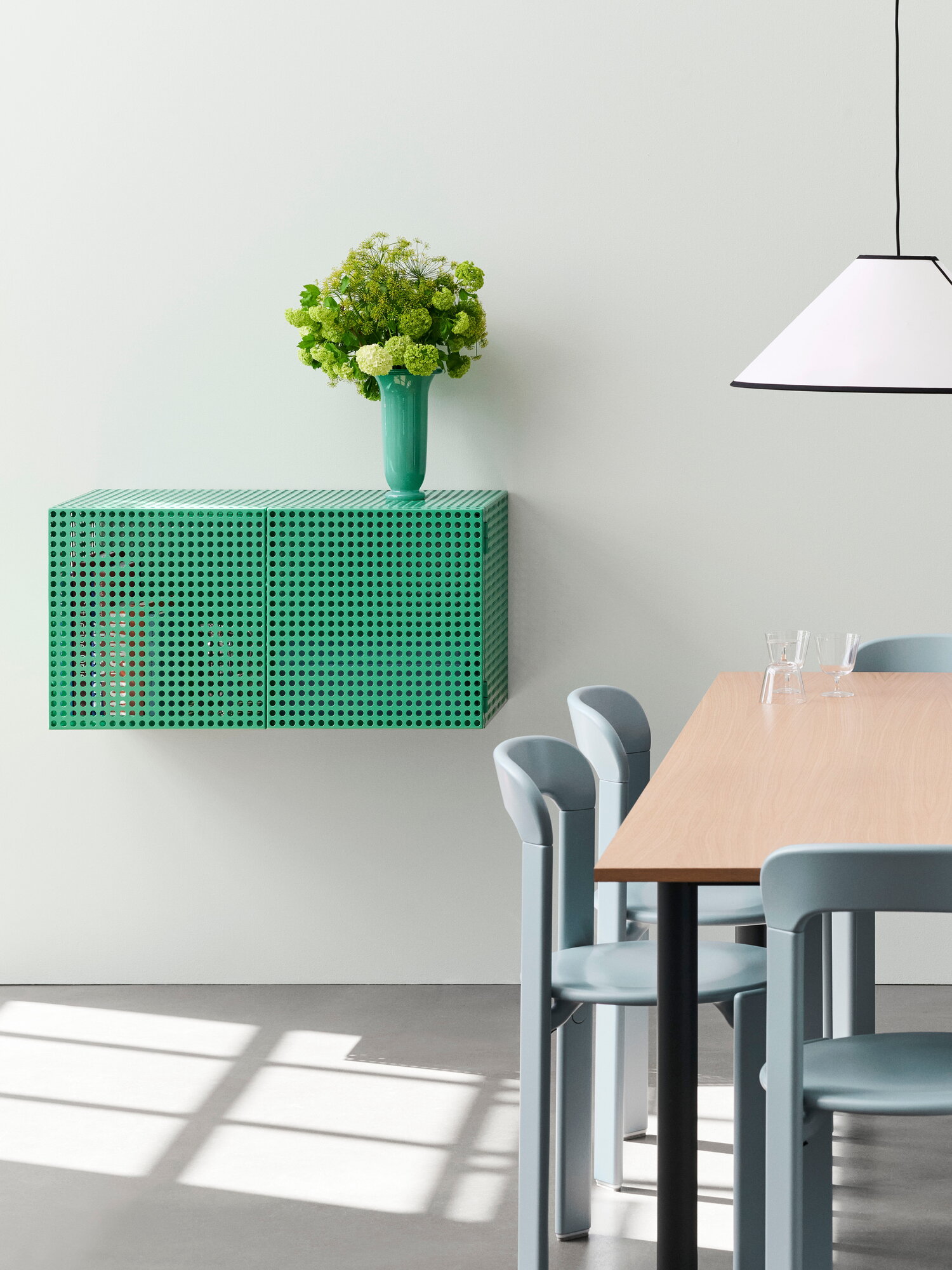 HAY Perforated seinäkaappi, pieni, soft jade | Finnish Design Shop