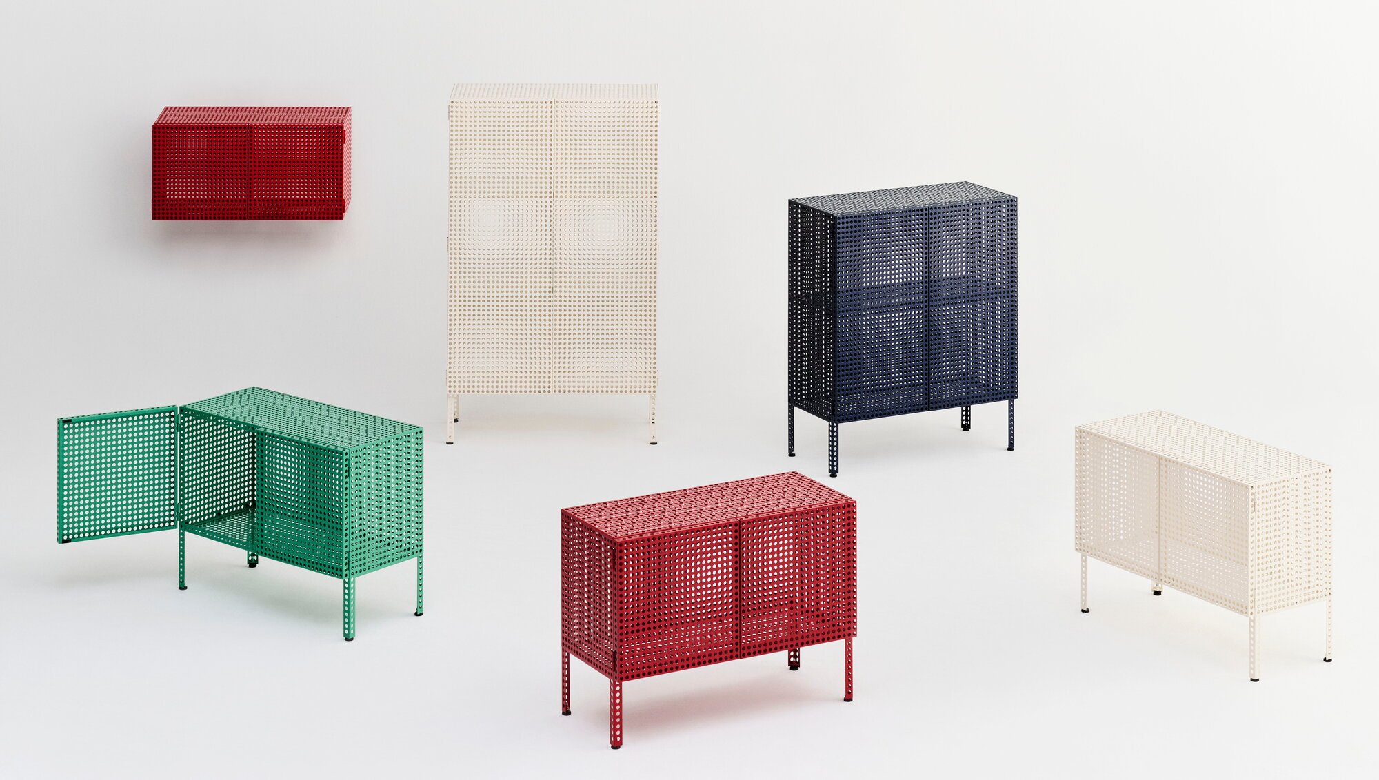 HAY Perforated wall cabinet, small, wine red | Finnish Design Shop