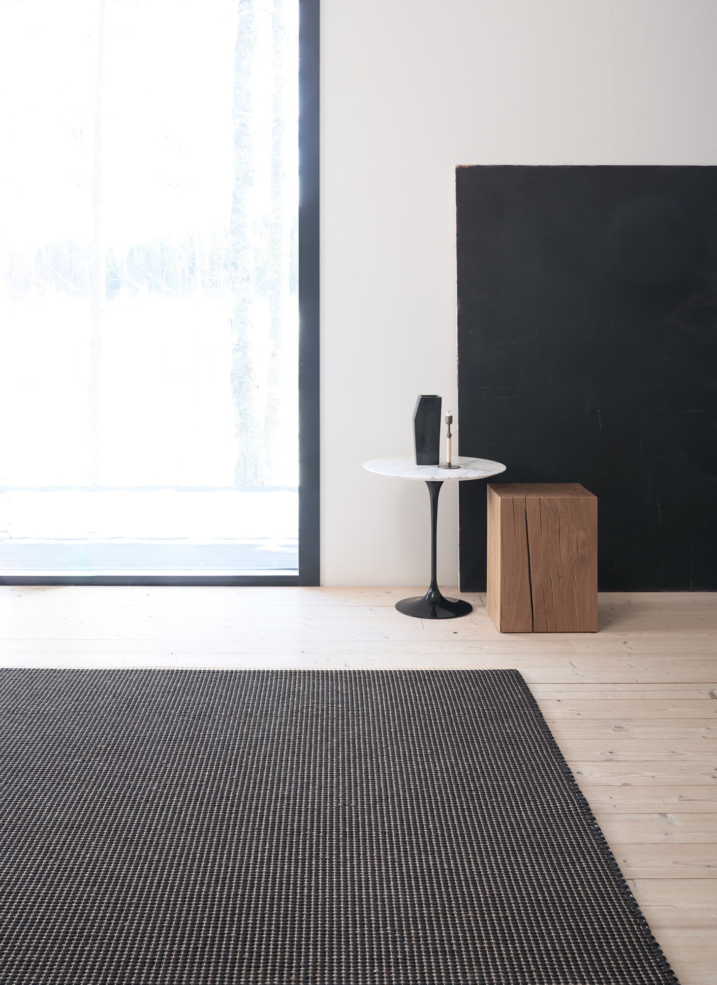 Woodnotes Piccolo 1 rug, natural - black | Finnish Design Shop