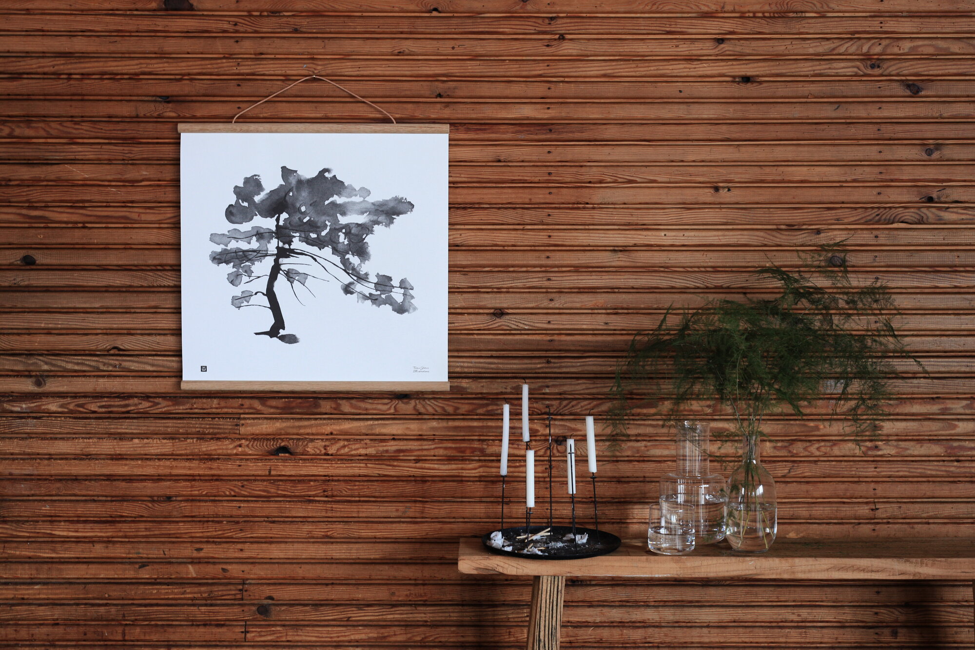 Teemu Järvi Illustrations Pine Tree poster, 50 x 50 cm | Finnish Design ...