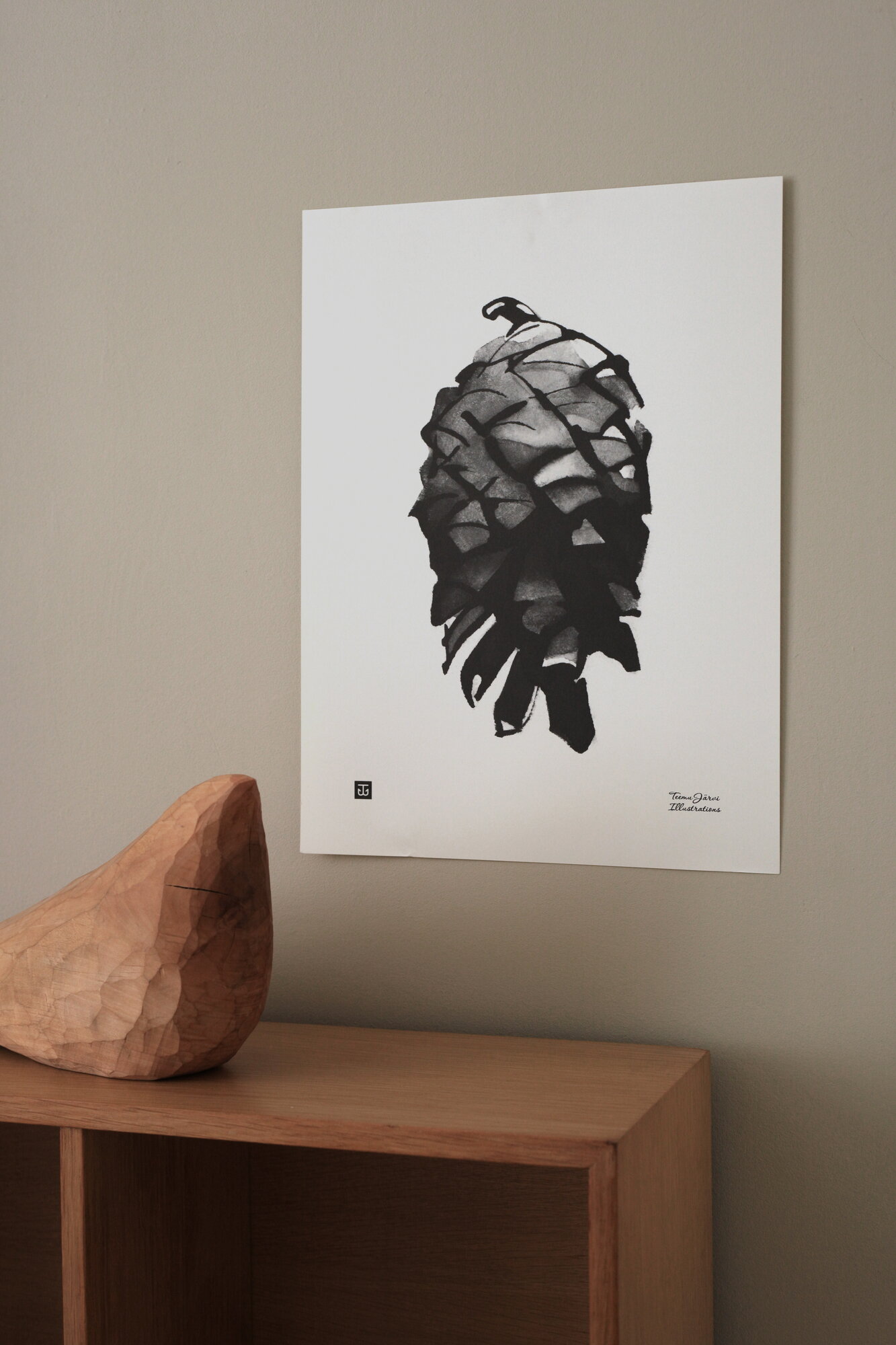 Teemu Järvi Illustrations Affiche Pine Cone, 30 x 40 cm | Finnish ...