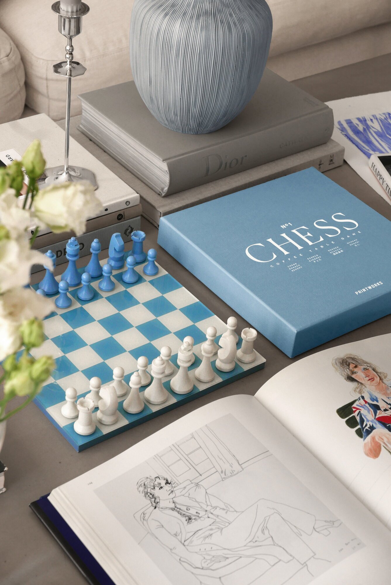 Printworks Classic - Chess, dusty blue | Finnish Design Shop