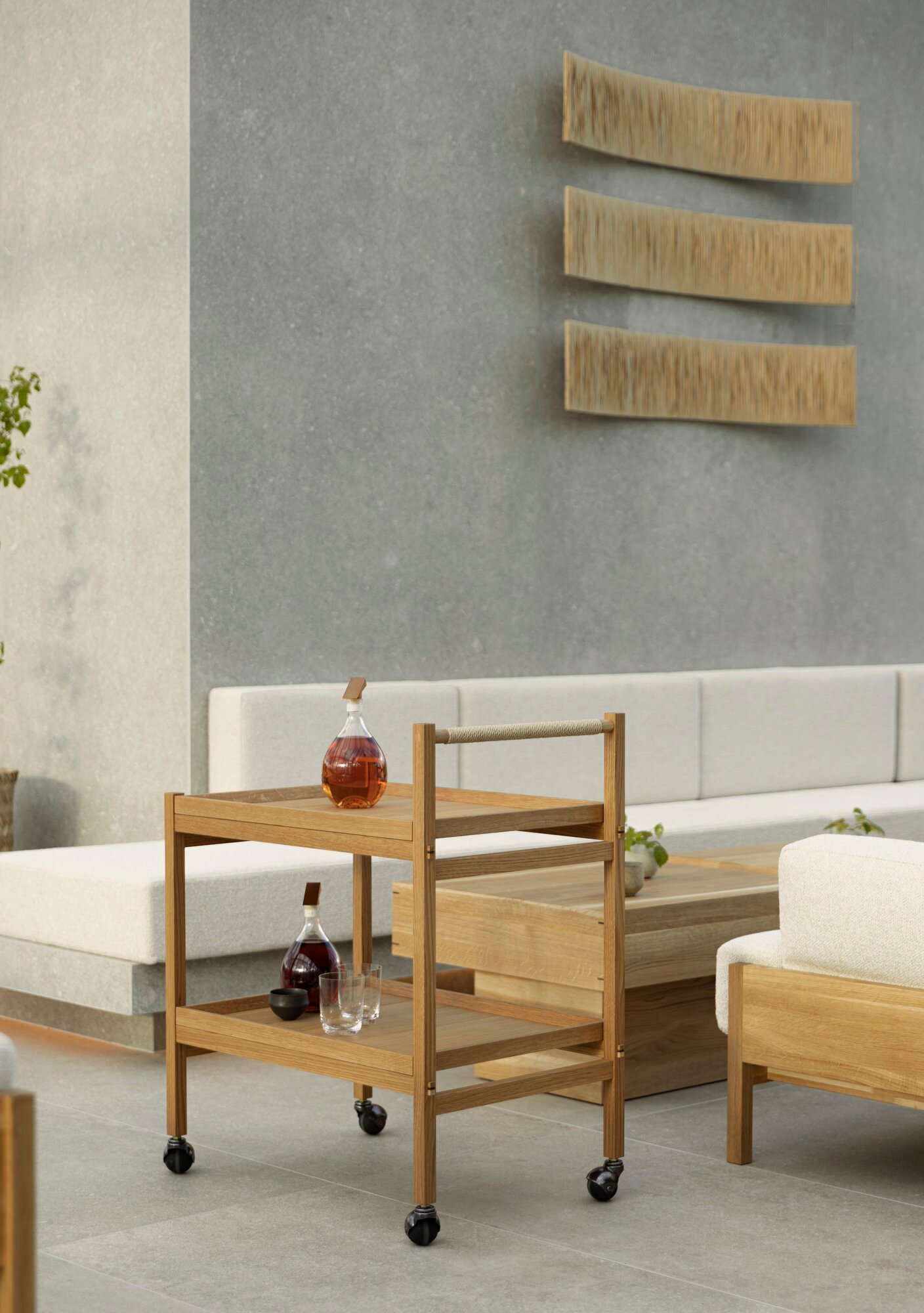 Karimoku Case N-T01 trolley, lacquered oak | Finnish Design Shop