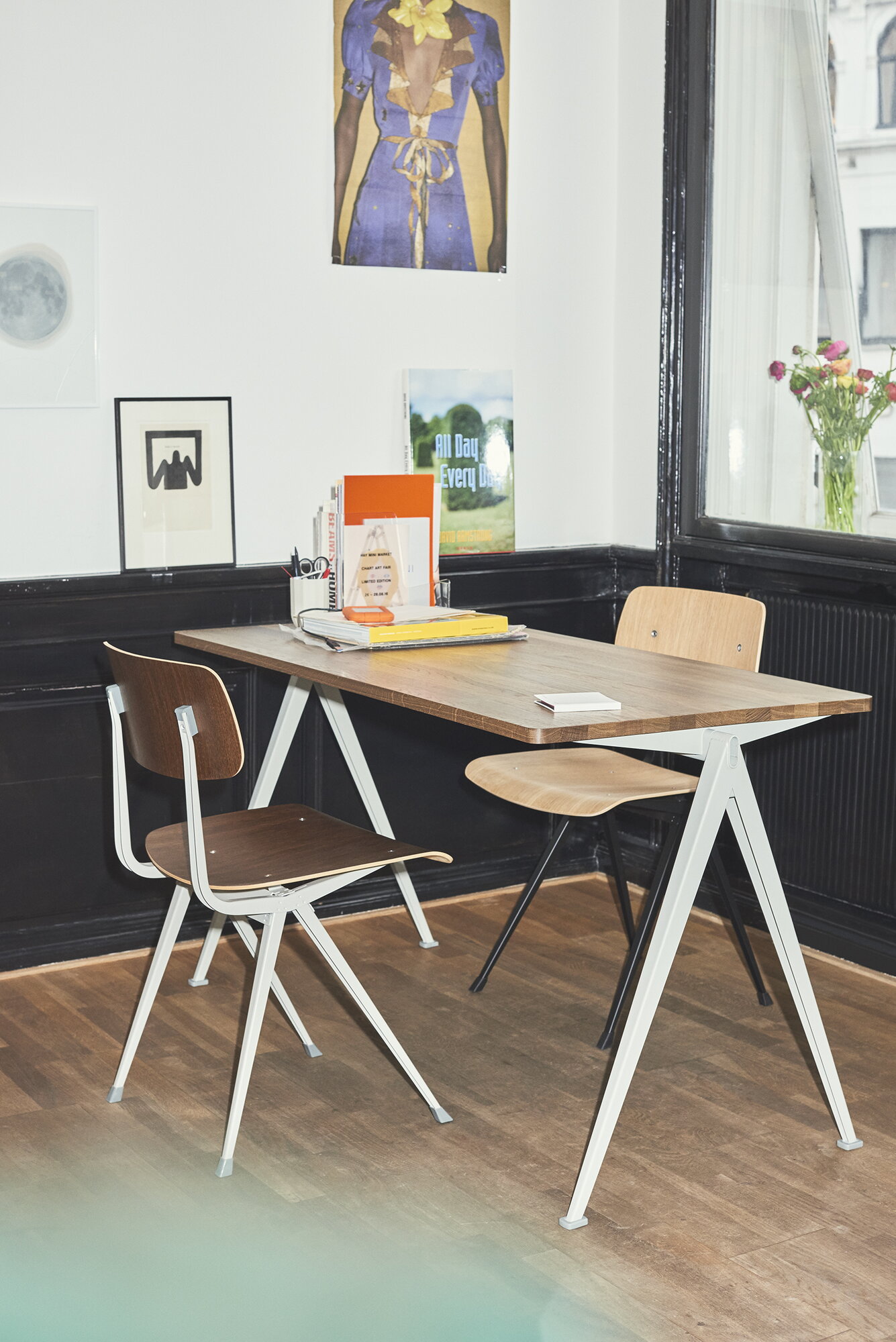 HAY Pyramid table 01, 140 x 65 cm, beige - smoked oak | Finnish Design Shop