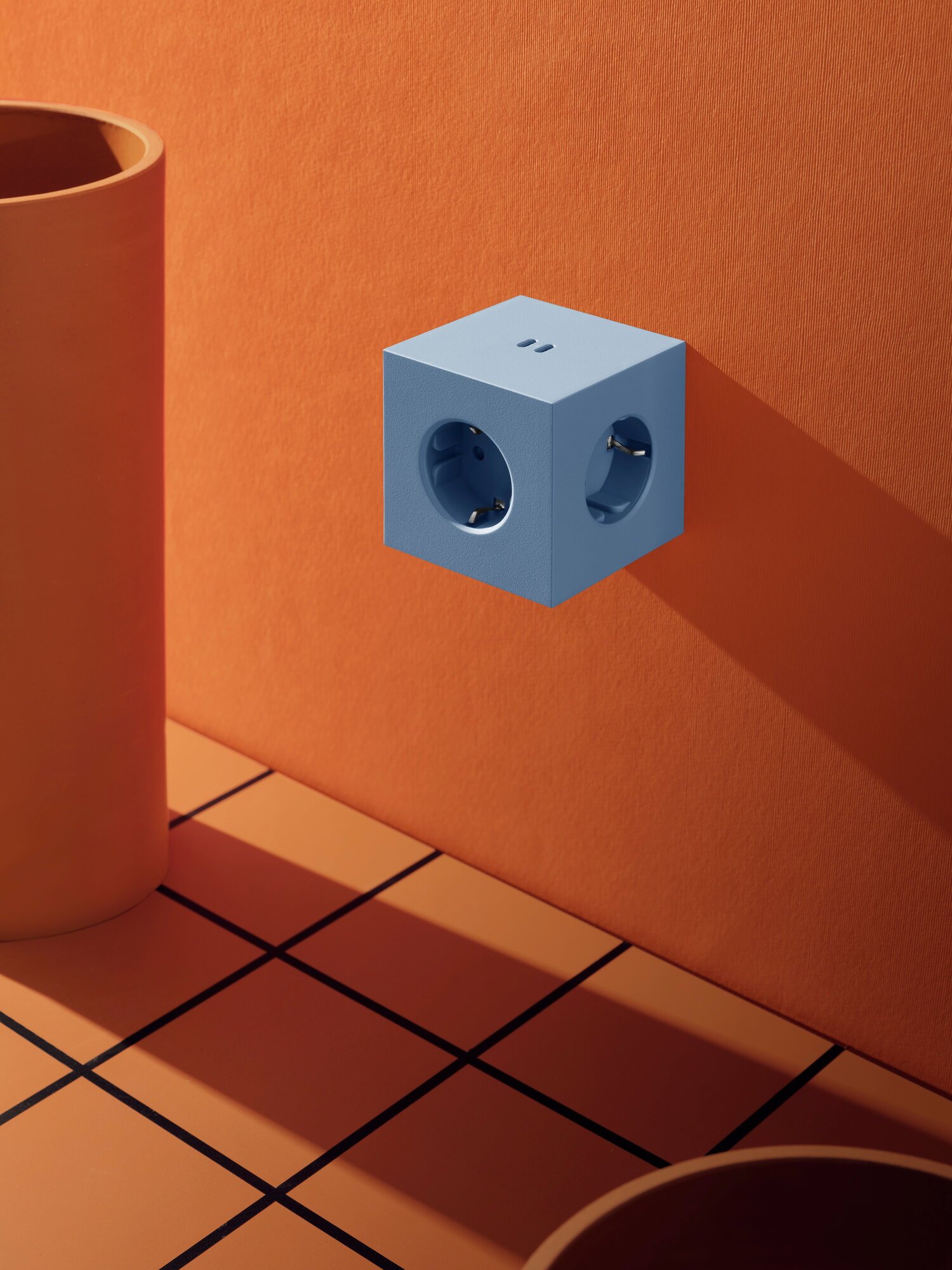 Avolt Square 2 USB-C wall socket extender, shark blue | Finnish Design Shop