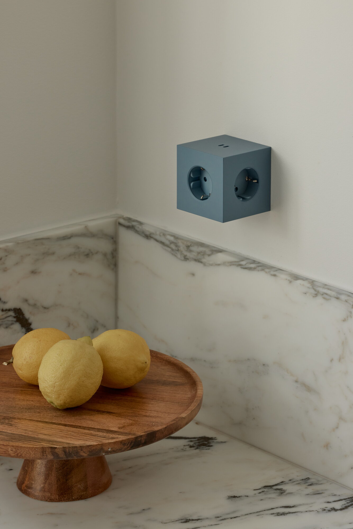 Avolt Square 2 USB-C wall socket extender, shark blue | Finnish Design Shop