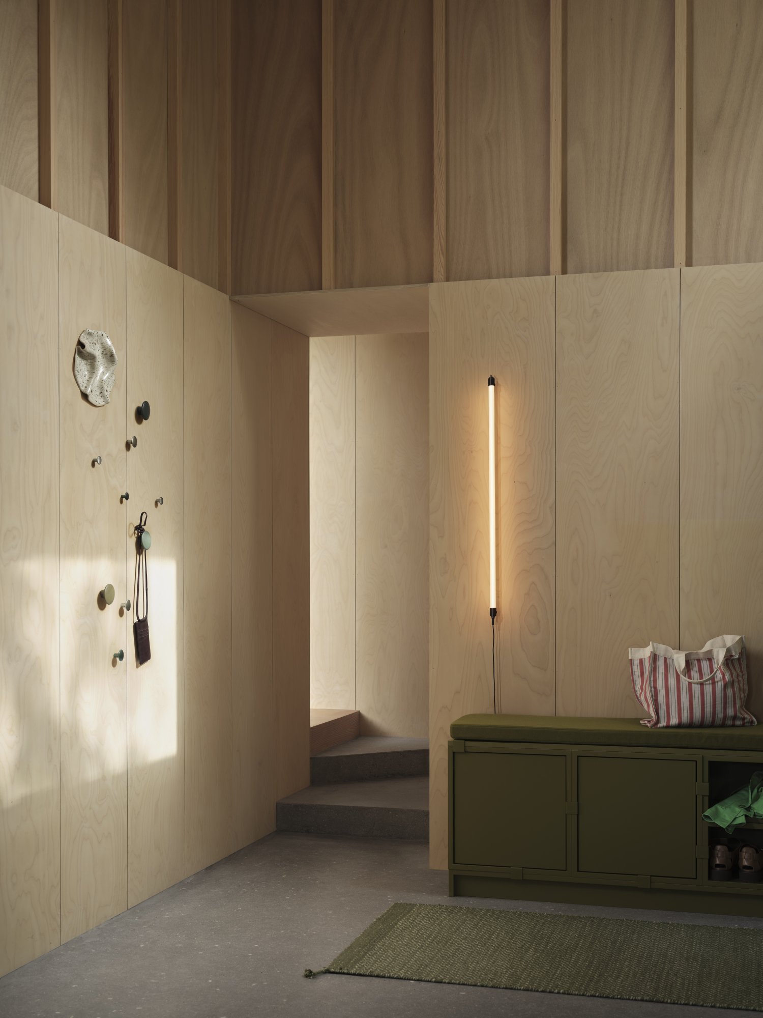 Muuto Stacked Hallway Storage, configuration 2, brown green | Finnish ...