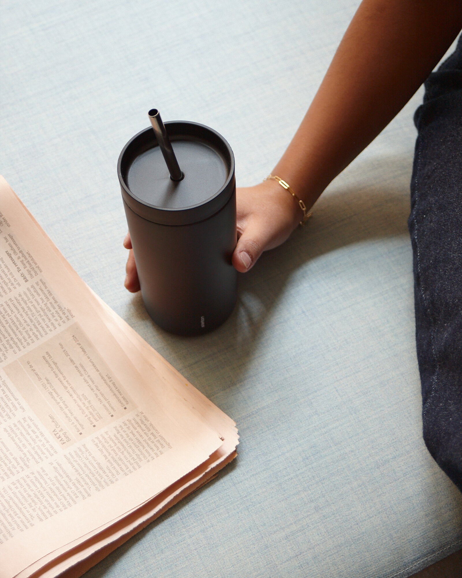 Stelton To Go Sip vacuum insulated cup with straw, 0,4 L, soft black ...