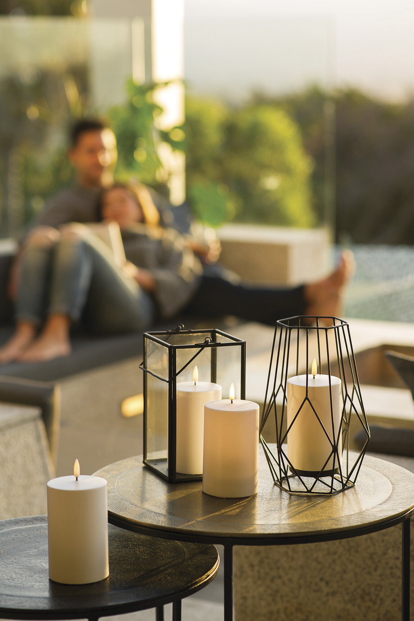 Uyuni Lighting Outdoor LED pillar candle, 10,1 x 17,8 cm, white ...