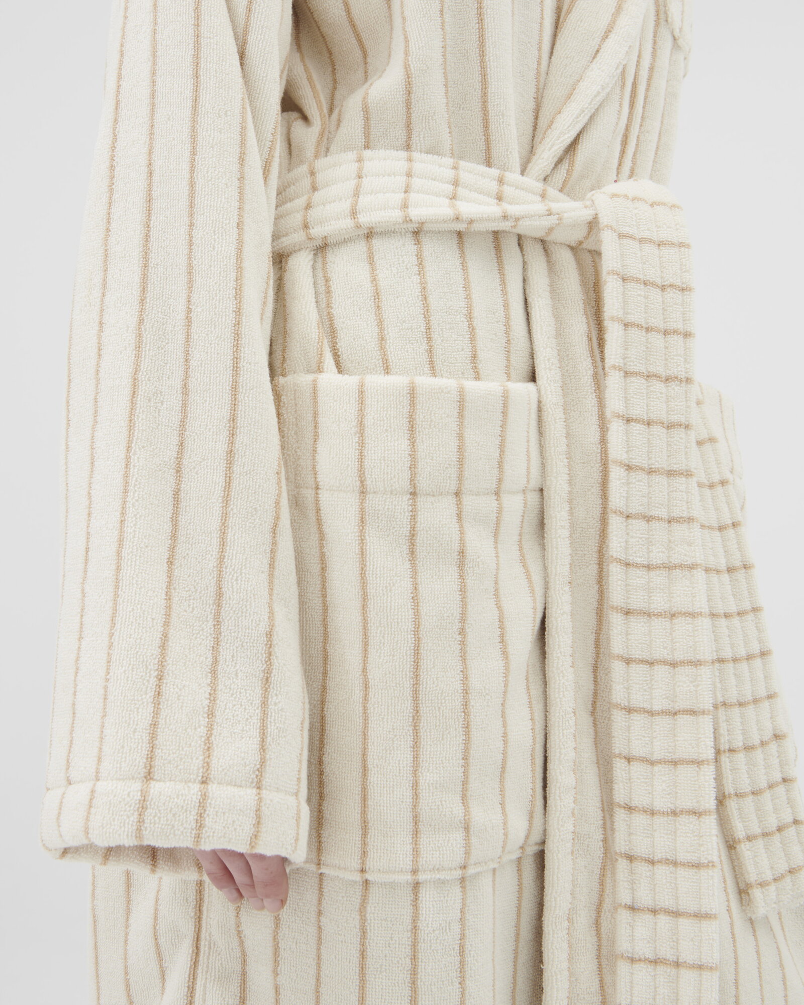Tekla Classic bathrobe, sienna stripes | Finnish Design Shop