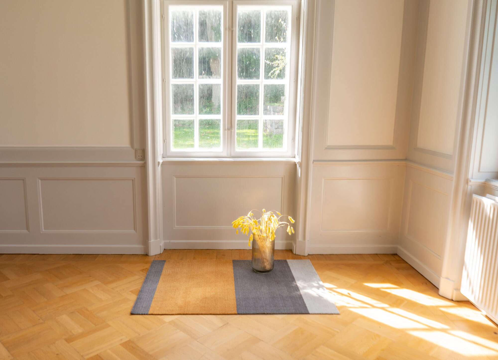 Tica Copenhagen Stripes horizontal floor mat, 90 x 130 cm, grey - muted ...