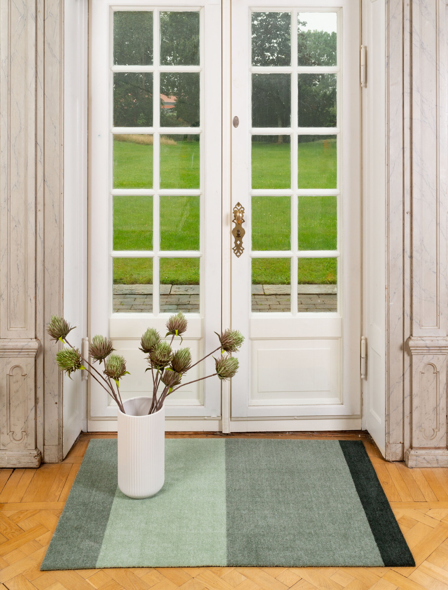 Tica Copenhagen Stripes horizontal rug, 90 x 130 cm, green | Finnish Design Shop