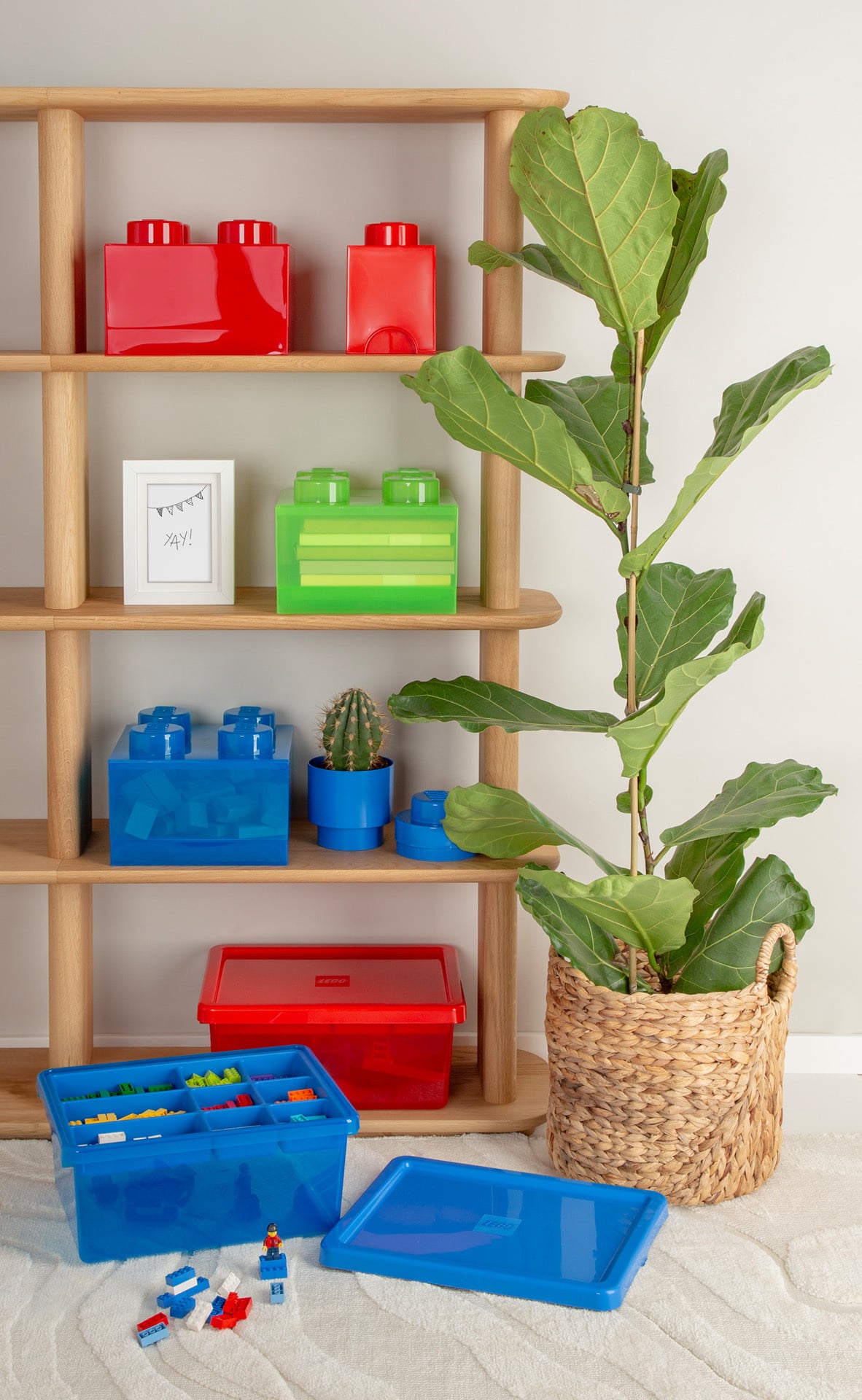 Room Copenhagen Lego Storage Brick 4 Topplock, genomskinlig blå ...