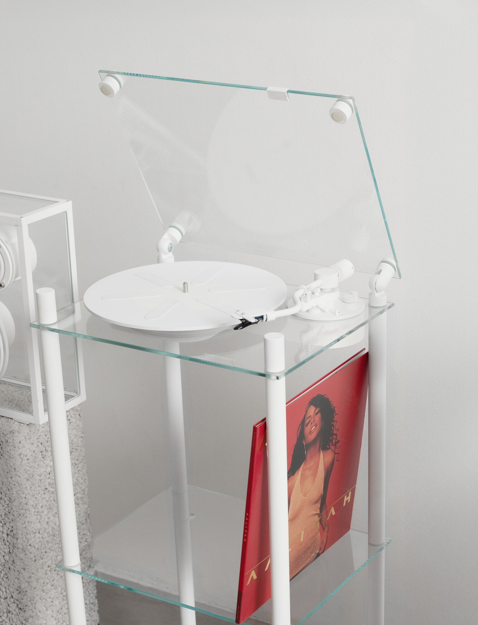 Transparent Turntable Stand, white | Finnish Design Shop