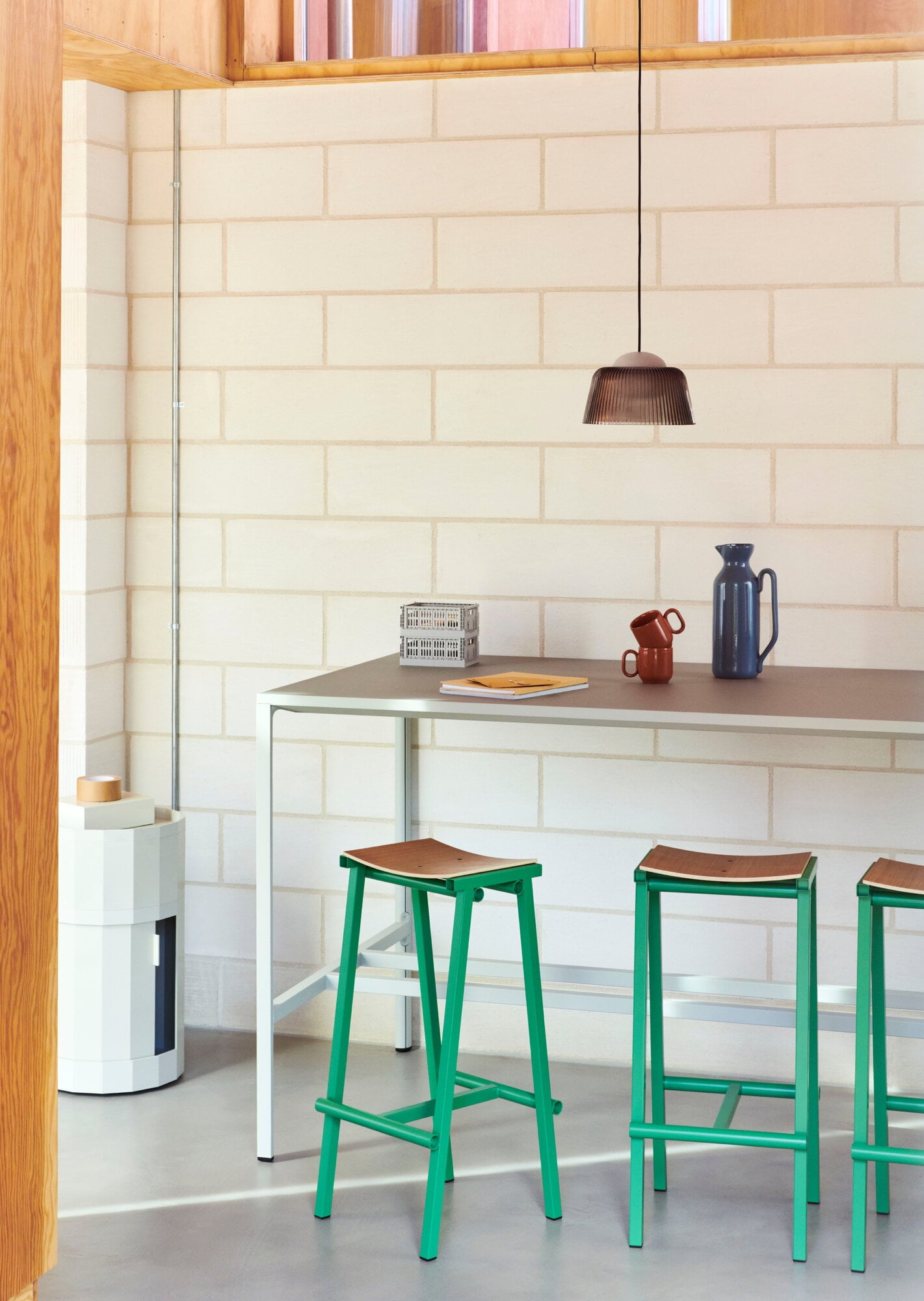 HAY Taburete 8 bar stool, high, 75 cm, soft jade - lacquered oak ...