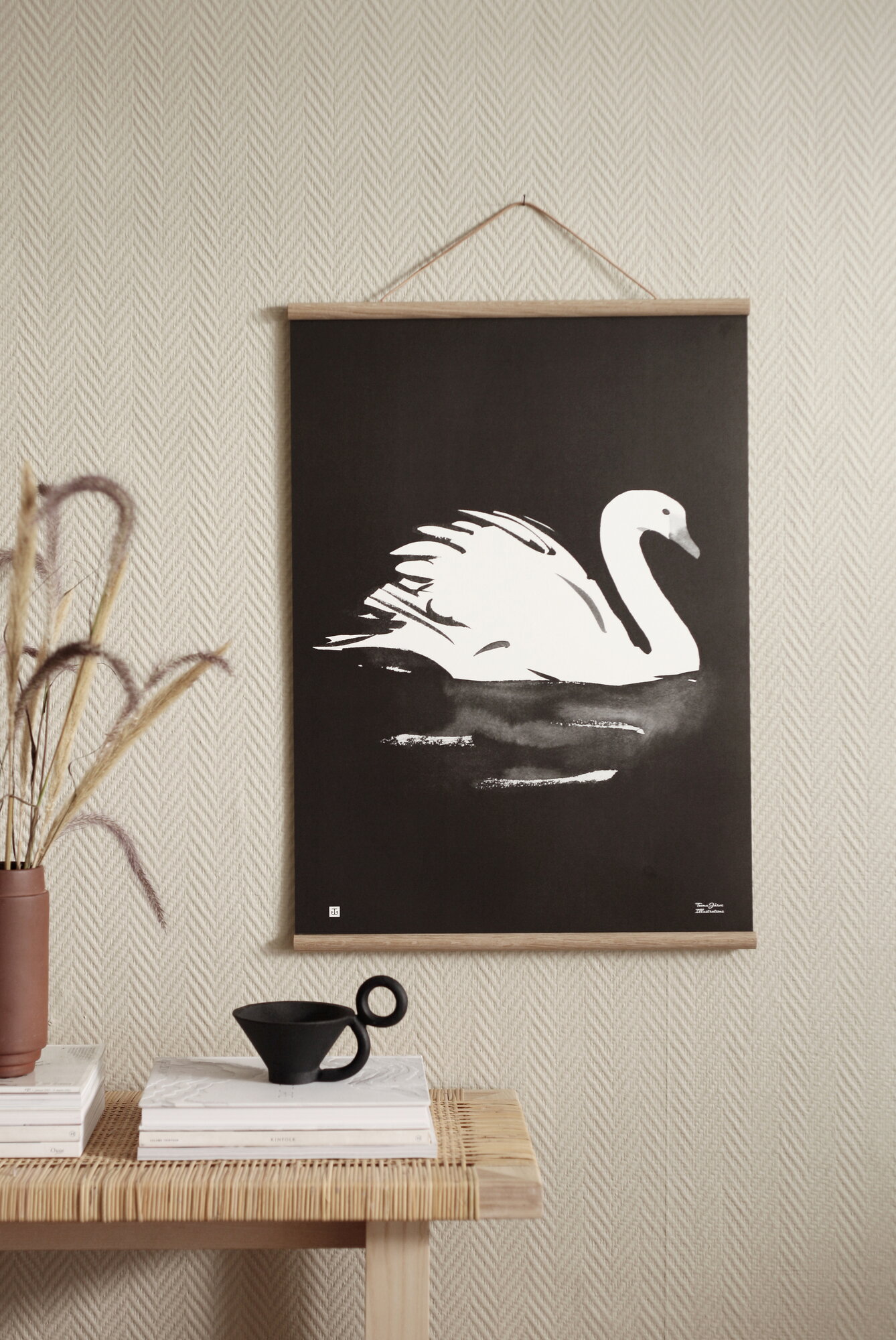 Teemu Järvi Illustrations Affiche Swan, 50 x 70 cm | Finnish Design Shop