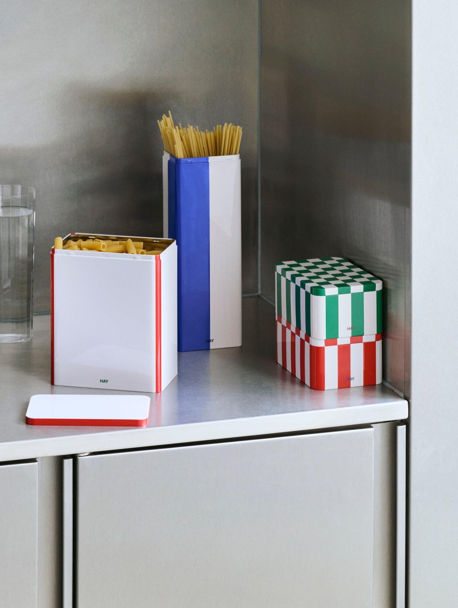 HAY Tin container, S, green - off-white | Finnish Design Shop