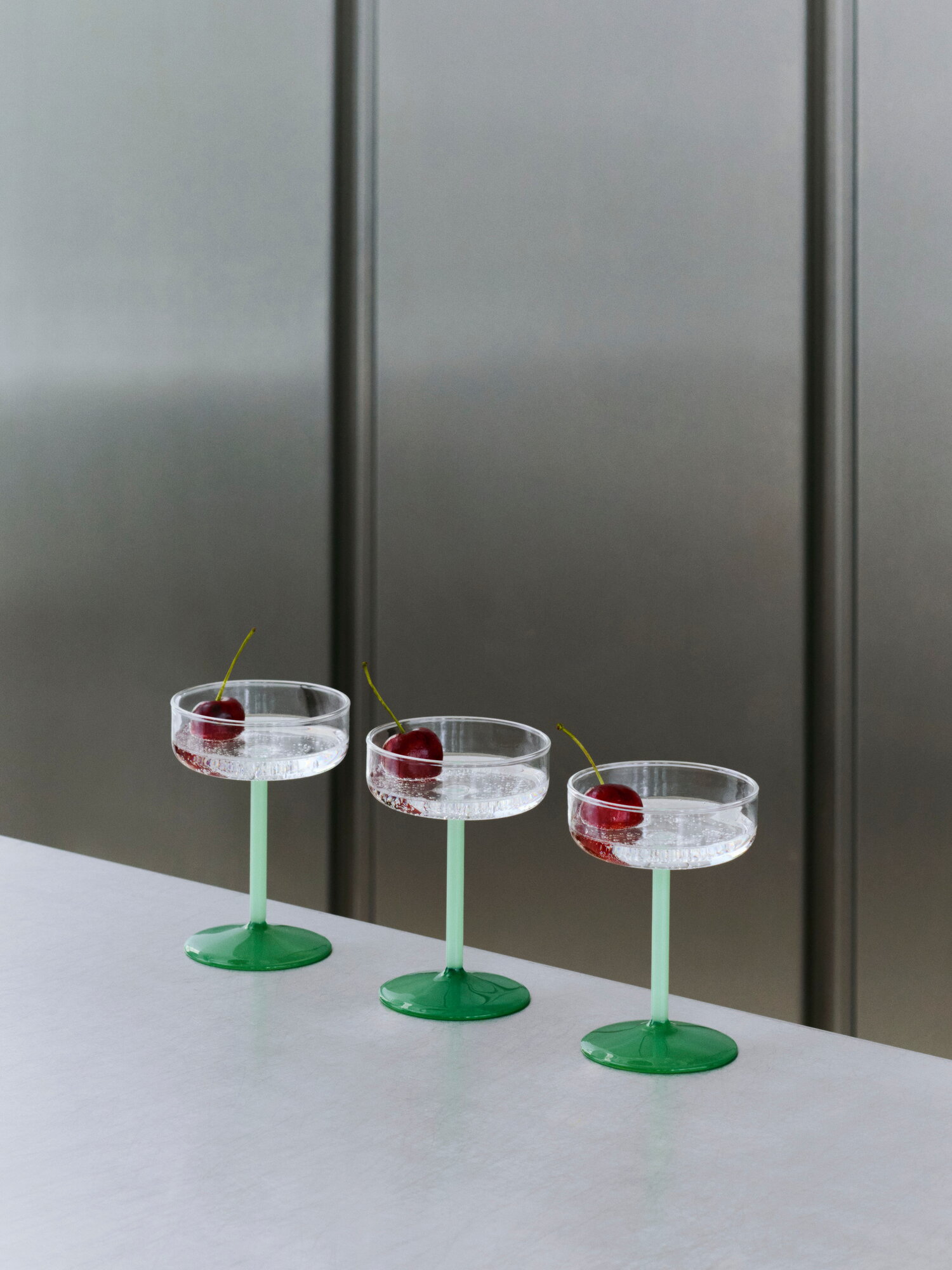 HAY Tint coupe glass, 2 pcs, green | Finnish Design Shop UK