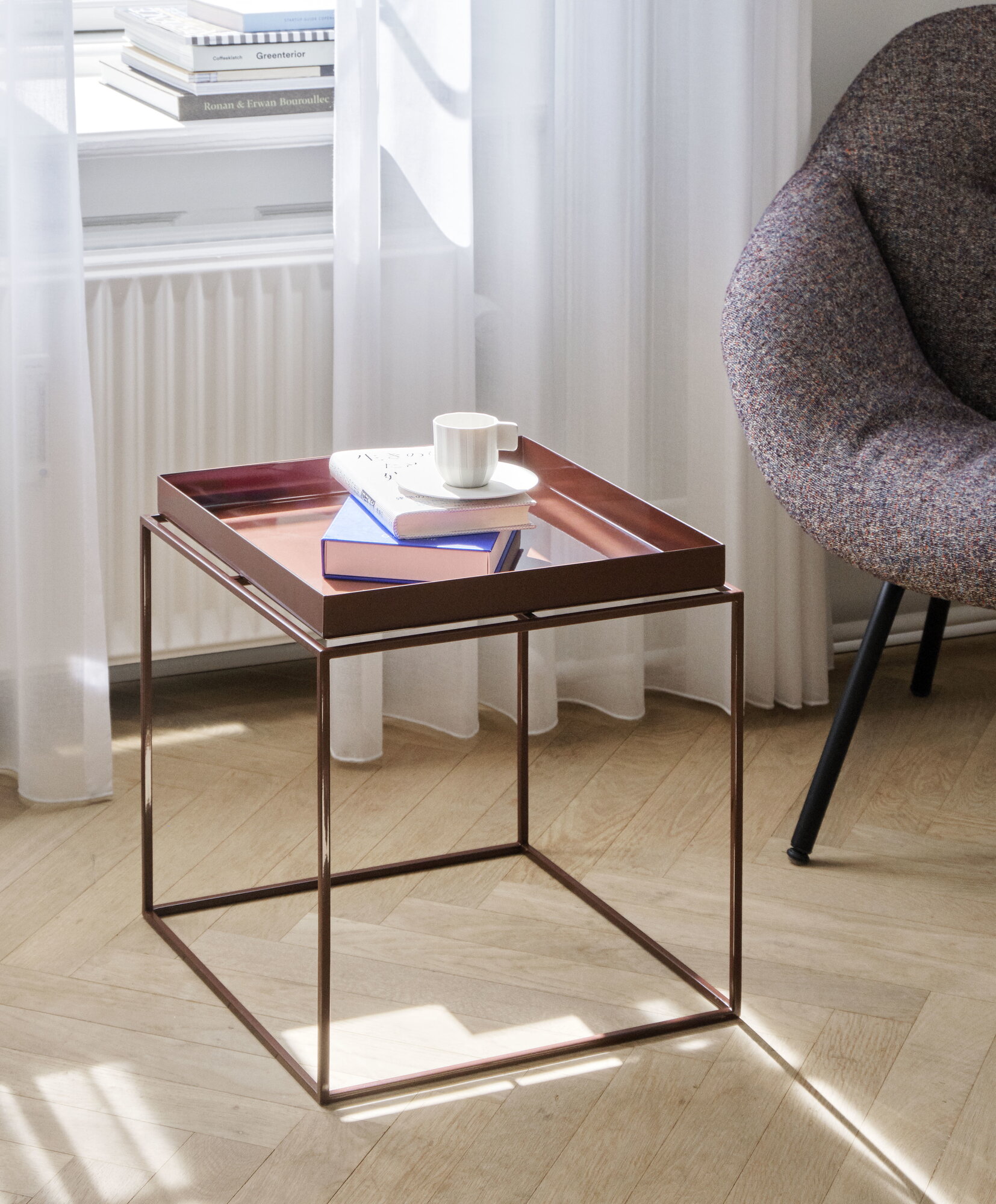 HAY Tray table medium square, chocolate | Finnish Design Shop