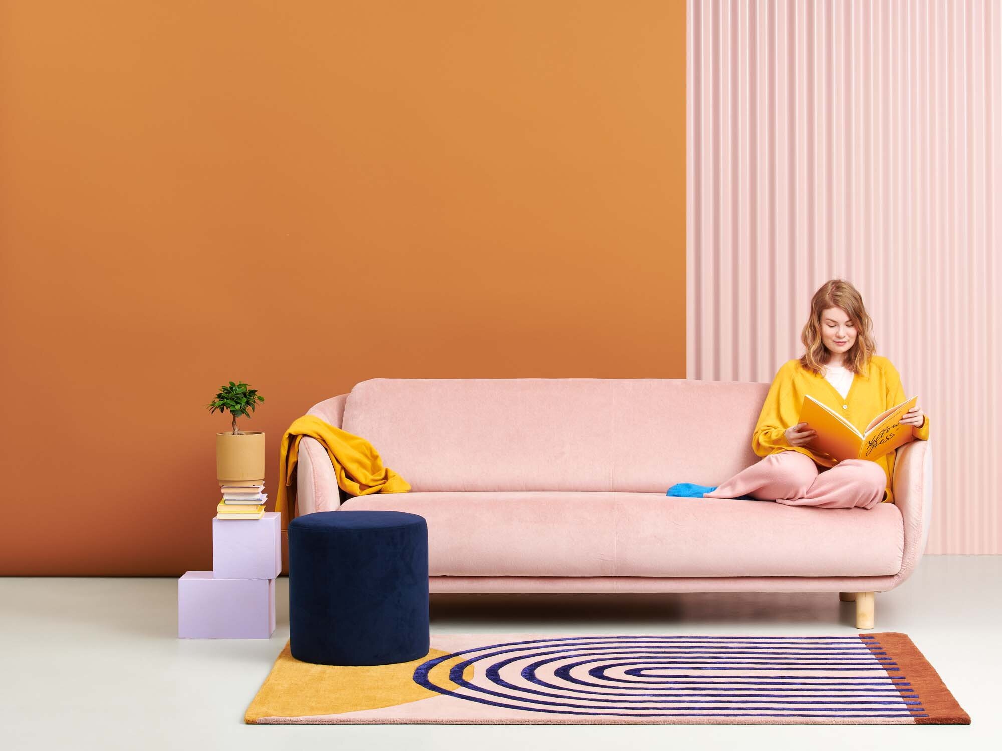 Finarte Atrium matto, pinkki-kulta | Finnish Design Shop