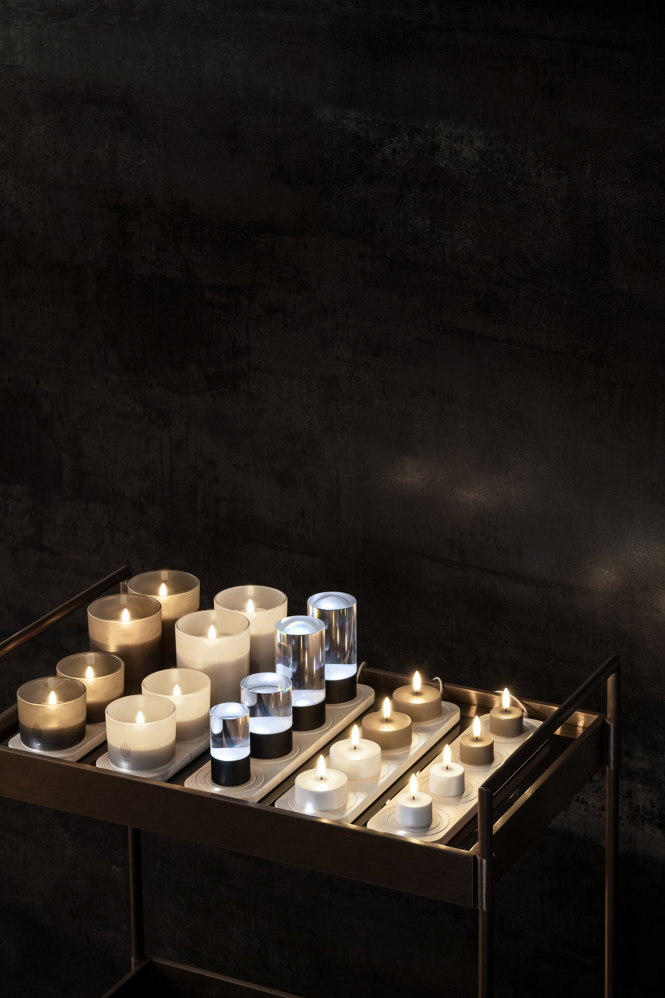 Uyuni Lighting Candela a colonna LED ricaricabile, 6,8 x 6,8 cm, bianco ...