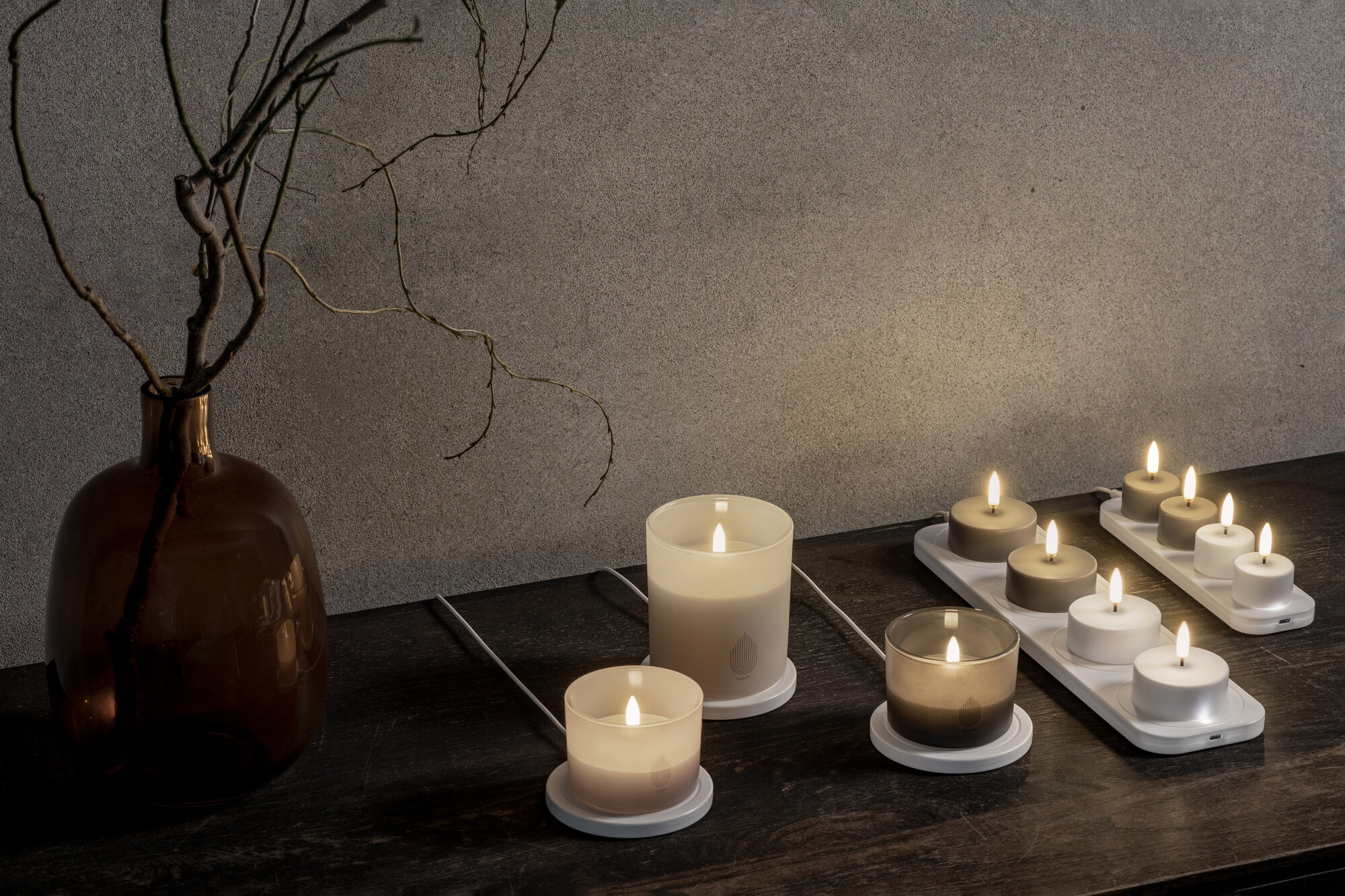 Uyuni Lighting Rechargeable LED maxi tealight candle, 6 x 2,3 cm ...