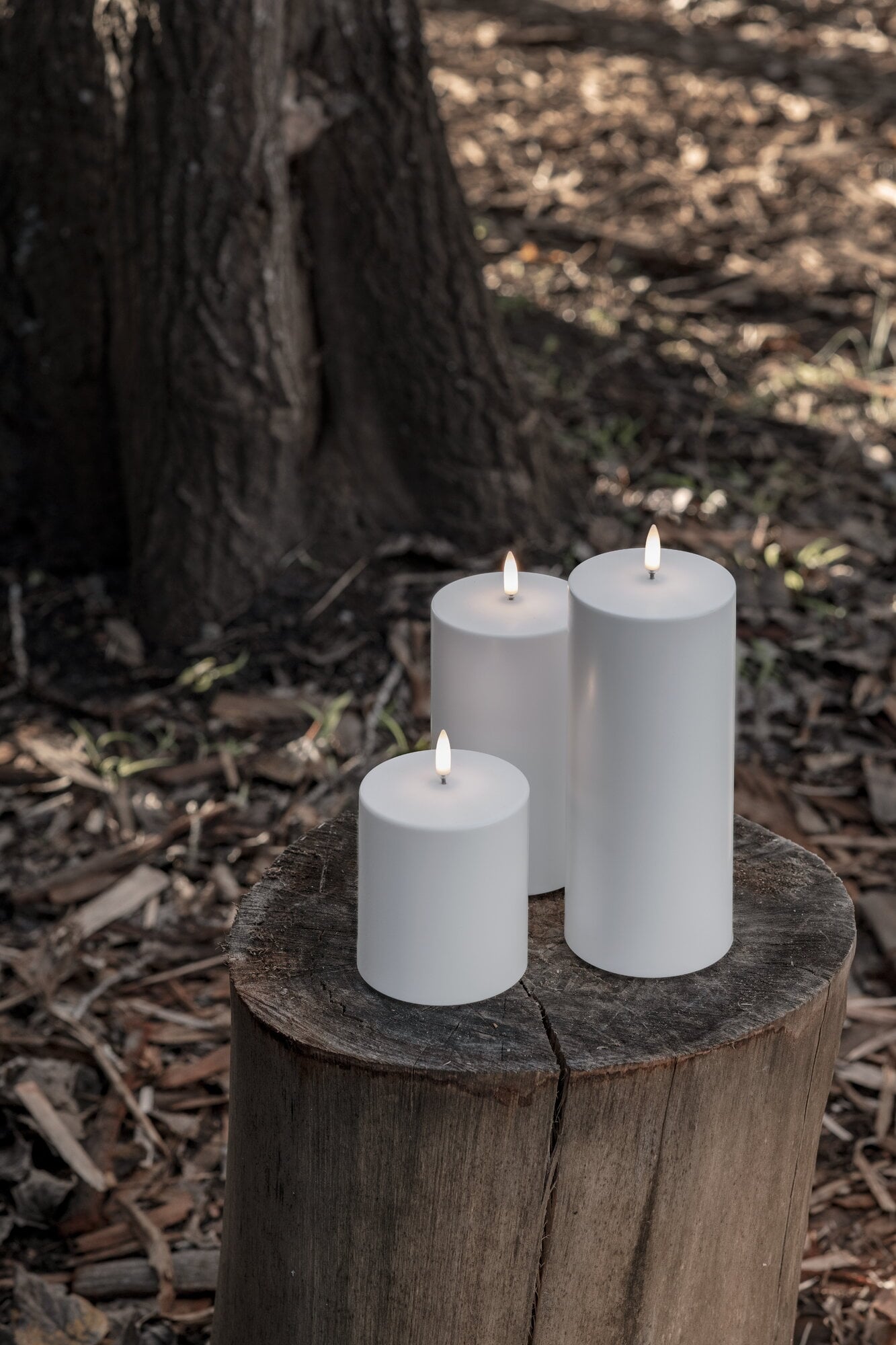 Uyuni Lighting Outdoor LED pillar candle, 8,4 x 10 cm, white | Finnish ...