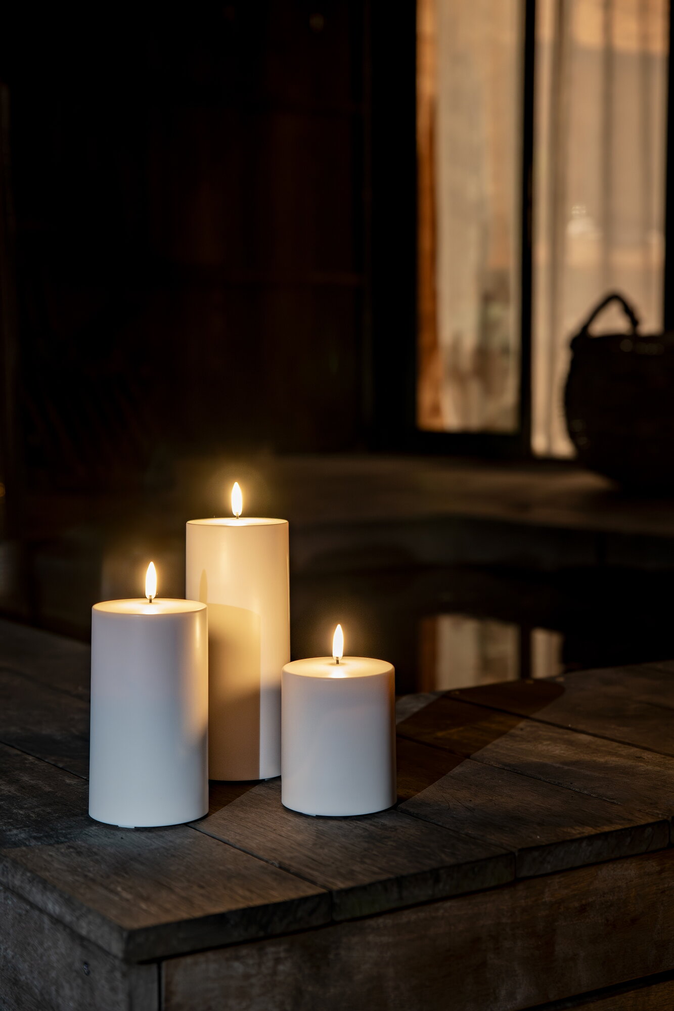 Uyuni Lighting Outdoor LED pillar candle, 8,4 x 10 cm, white | Finnish ...