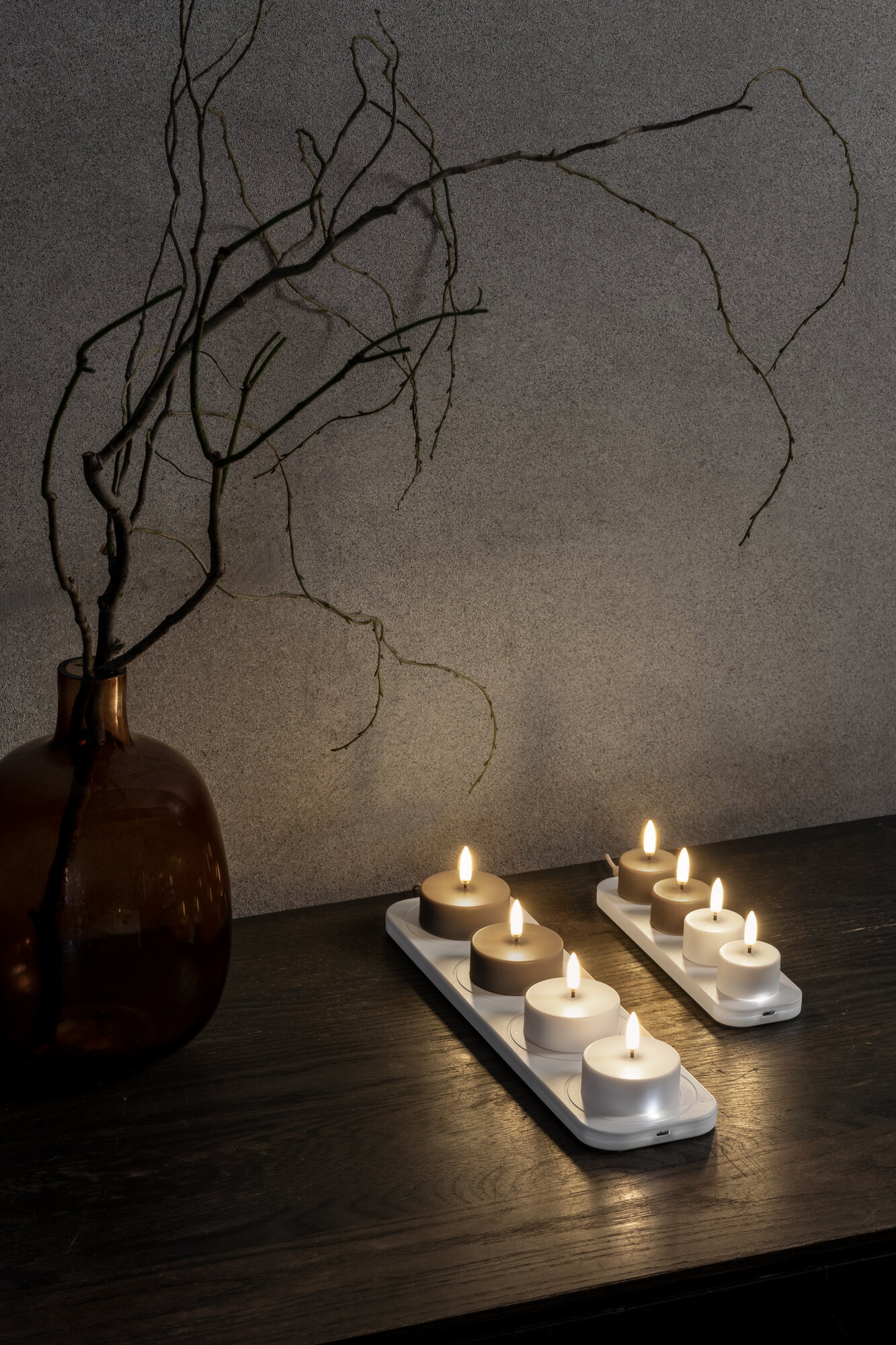 Uyuni Lighting LED rechargeable base, large, USB-C, 40 x 10 cm, white ...