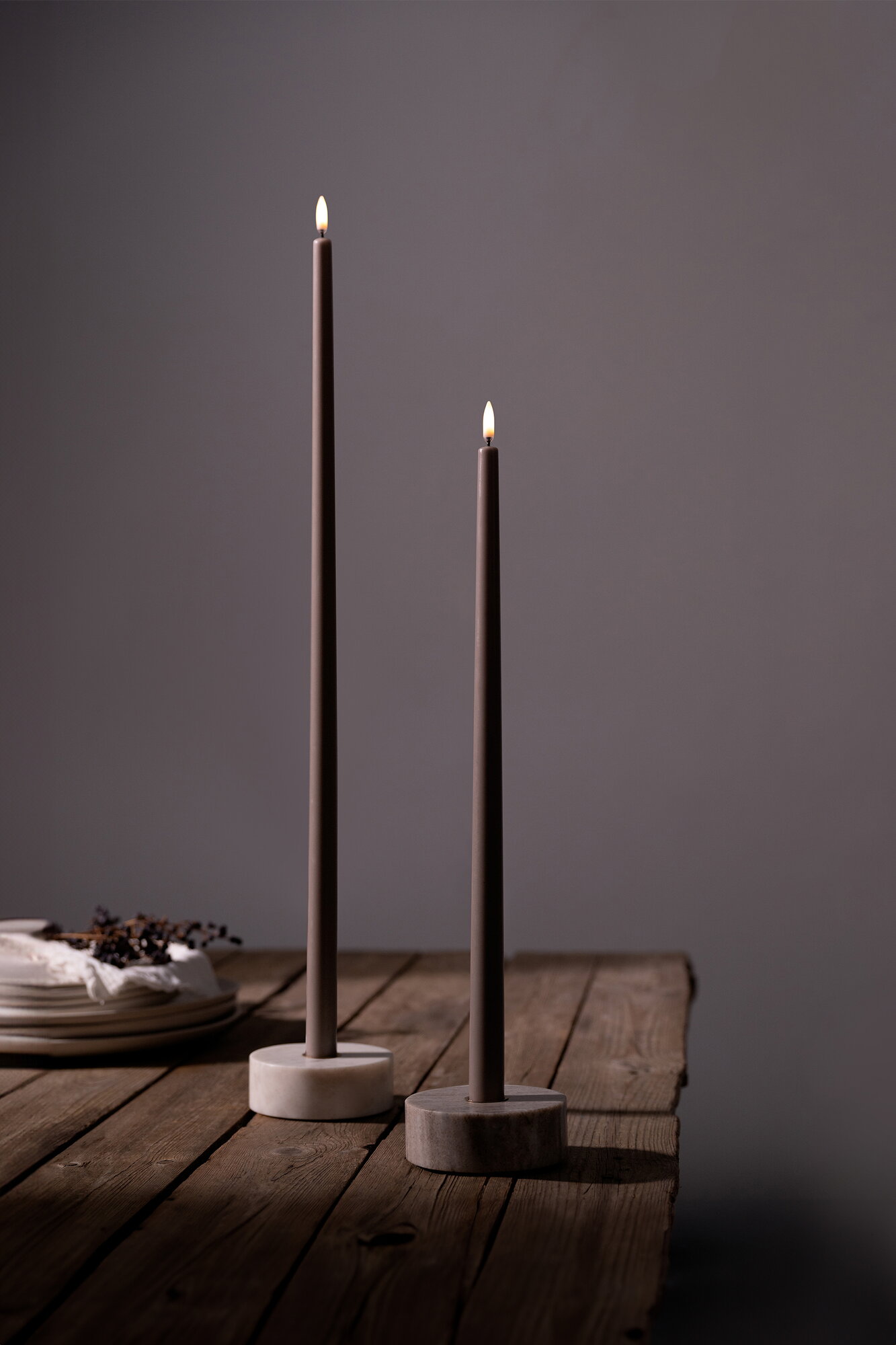 Uyuni Lighting LED tall taper candle, 55 cm, sandstone | Finnish Design ...