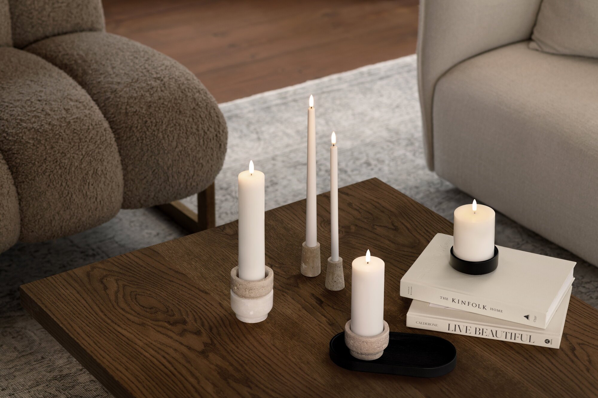 Uyuni Lighting Light candleholder for LED pillar candles, matte black ...