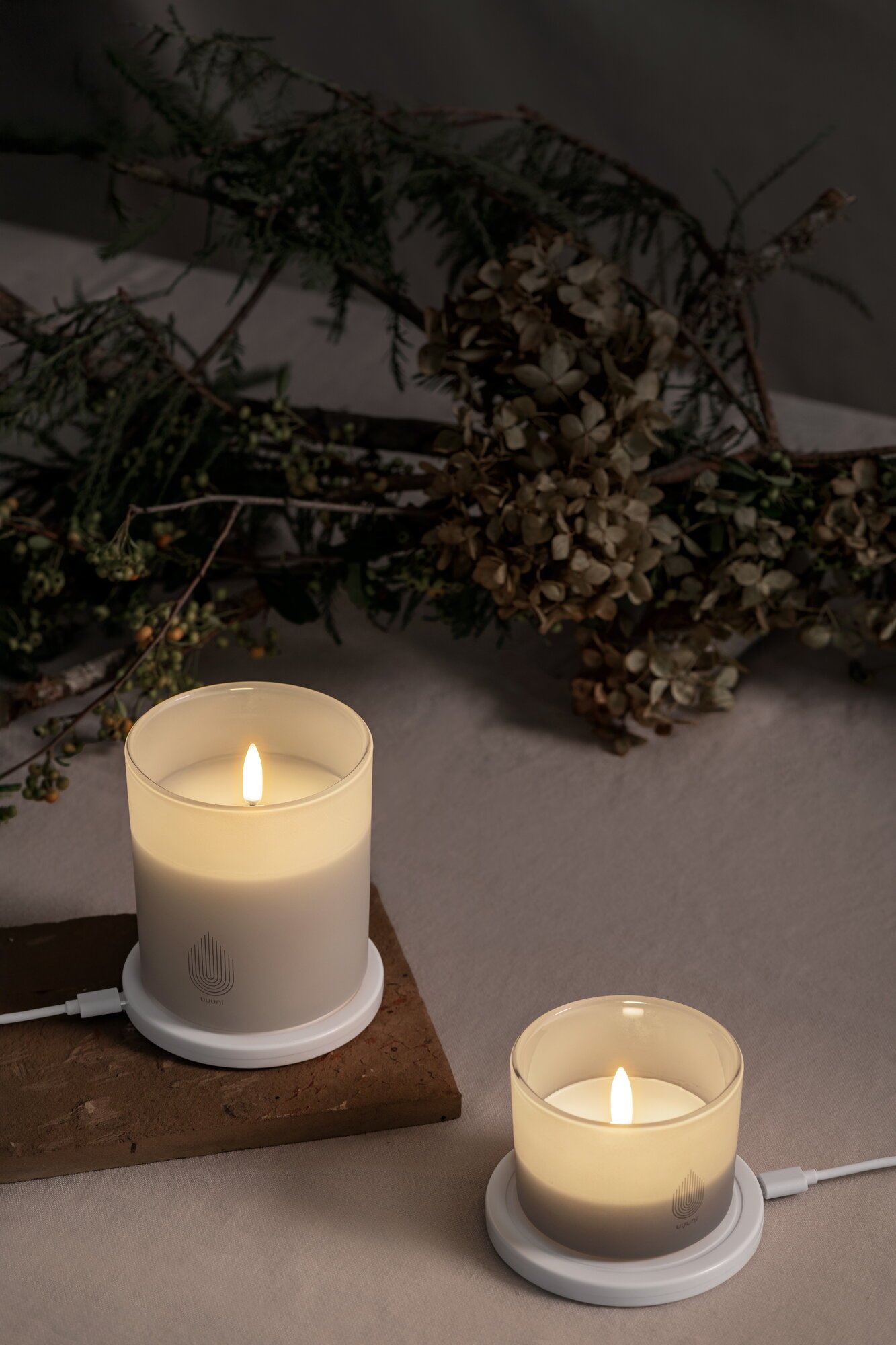 Uyuni Lighting LED rechargeable base, round, USB-C, 10 x 10 cm, white ...