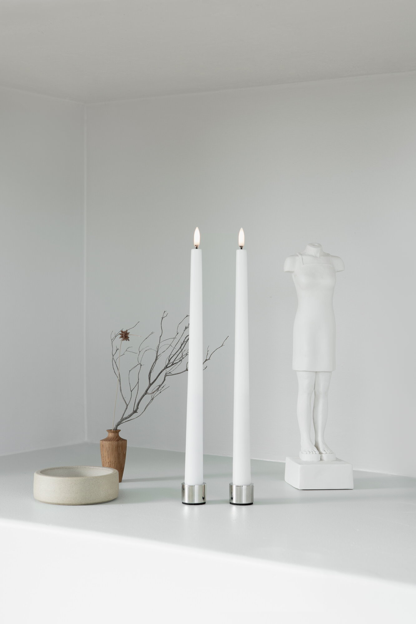Uyuni Lighting LED taper candle, 32 cm, 2 pcs, white | Finnish Design Shop