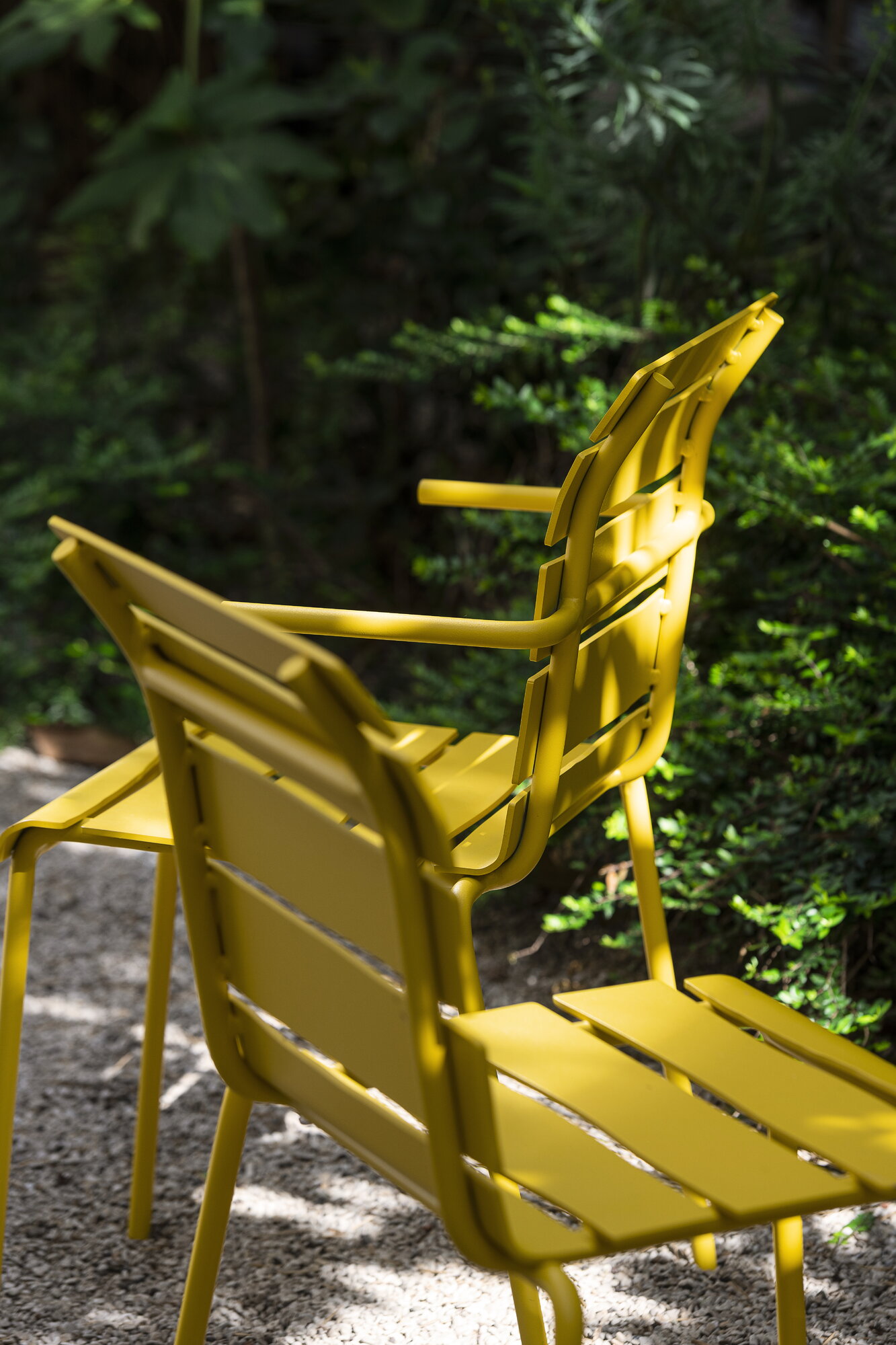 valerie_objects Aligned chair with armrests, yellow | Finnish Design Shop