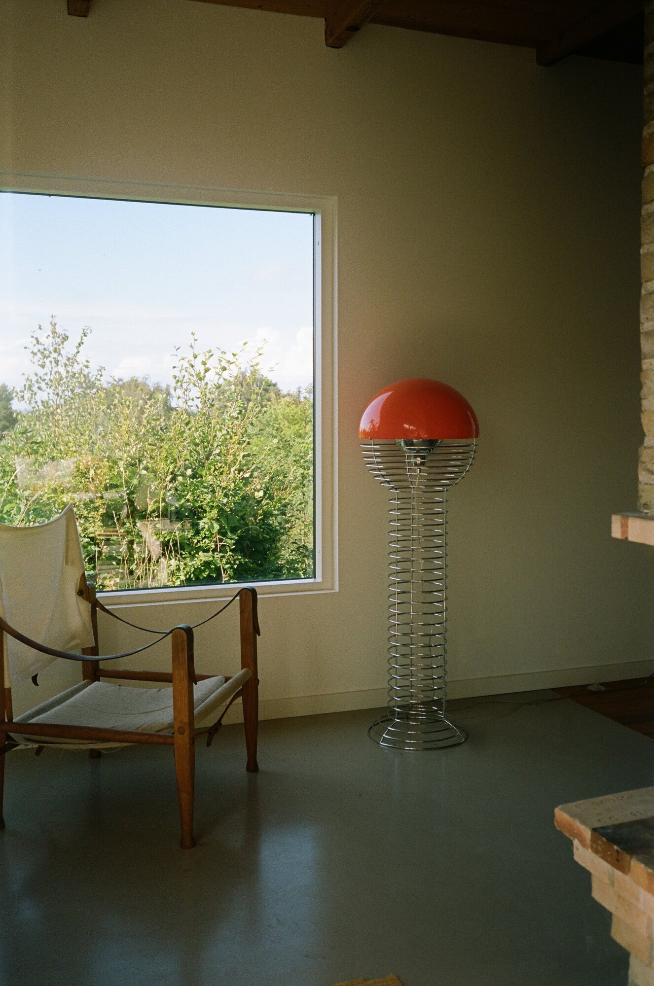 Verpan Wire floor lamp, chrome - orange | Finnish Design Shop