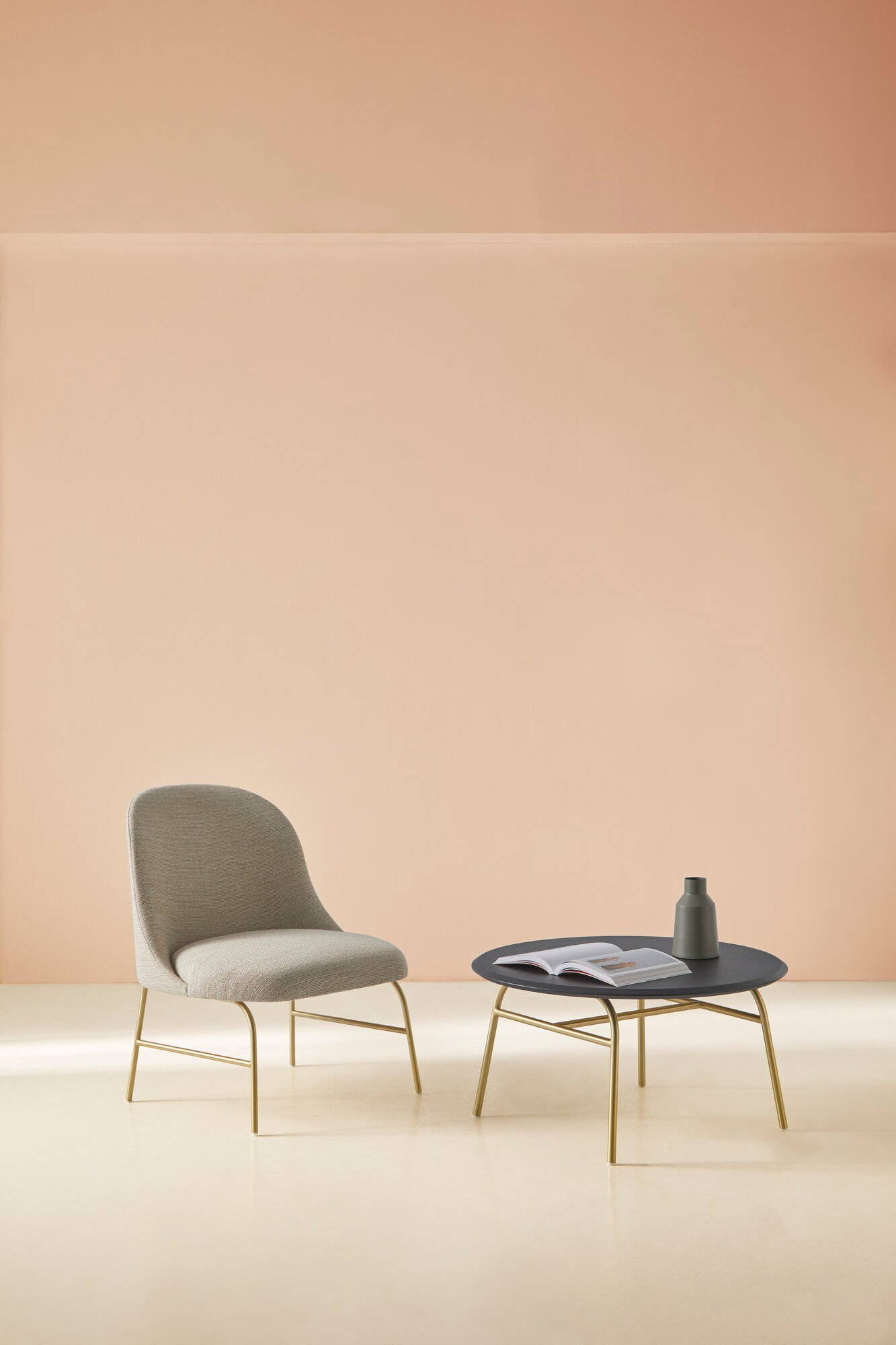 Viccarbe Aleta low table, 80 cm, brass - black | Finnish Design Shop