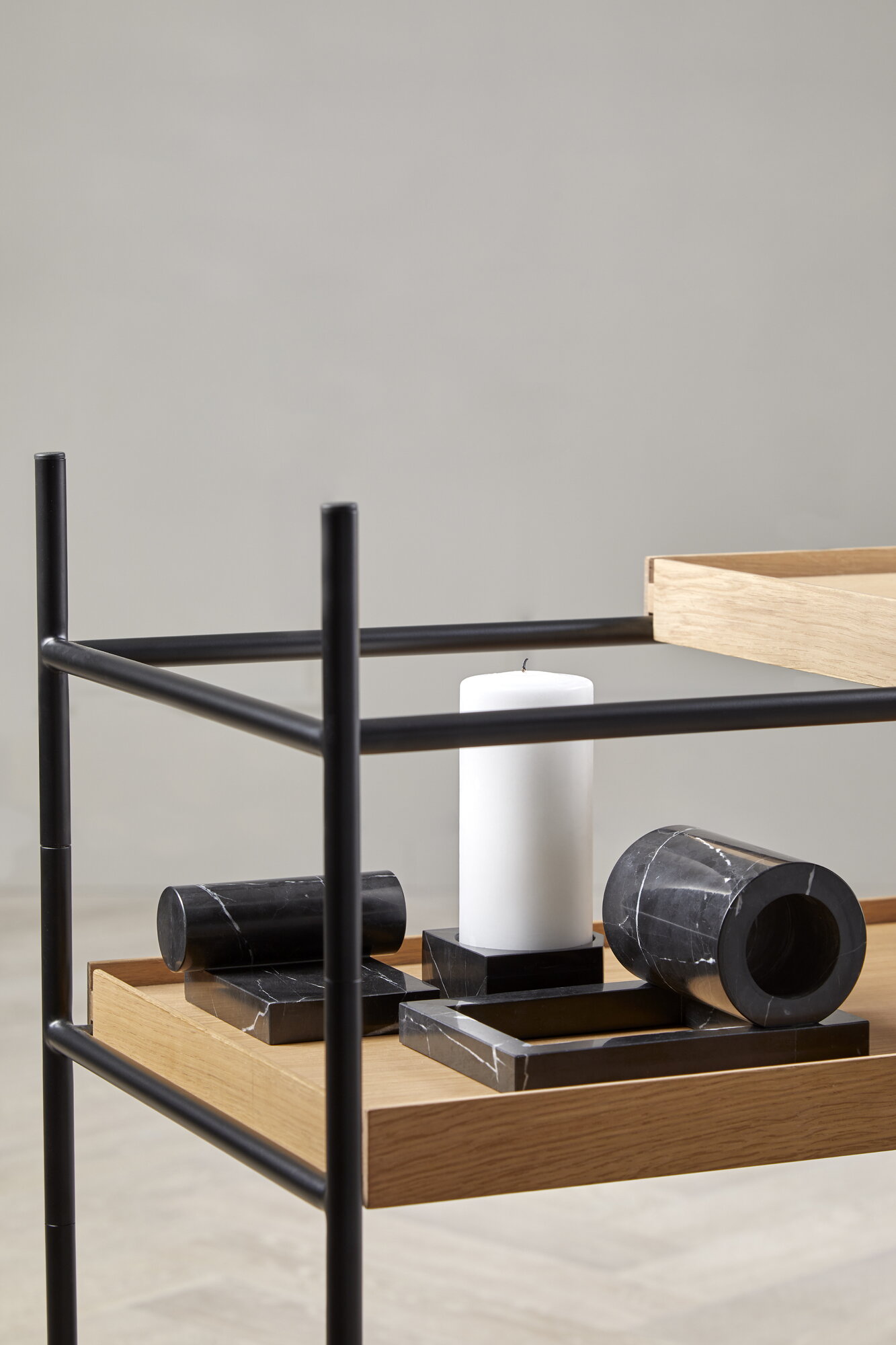 Woud Booknd bookend, 2 pcs, black marble | Finnish Design Shop