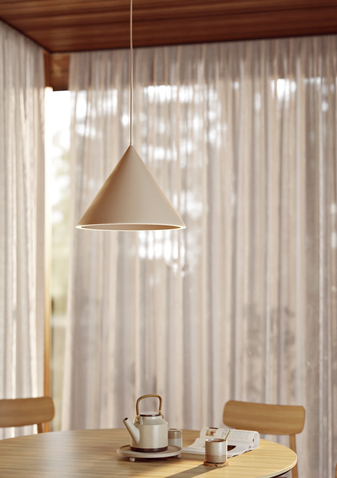 Woud Annular riippuvalaisin, iso, beige | Finnish Design Shop