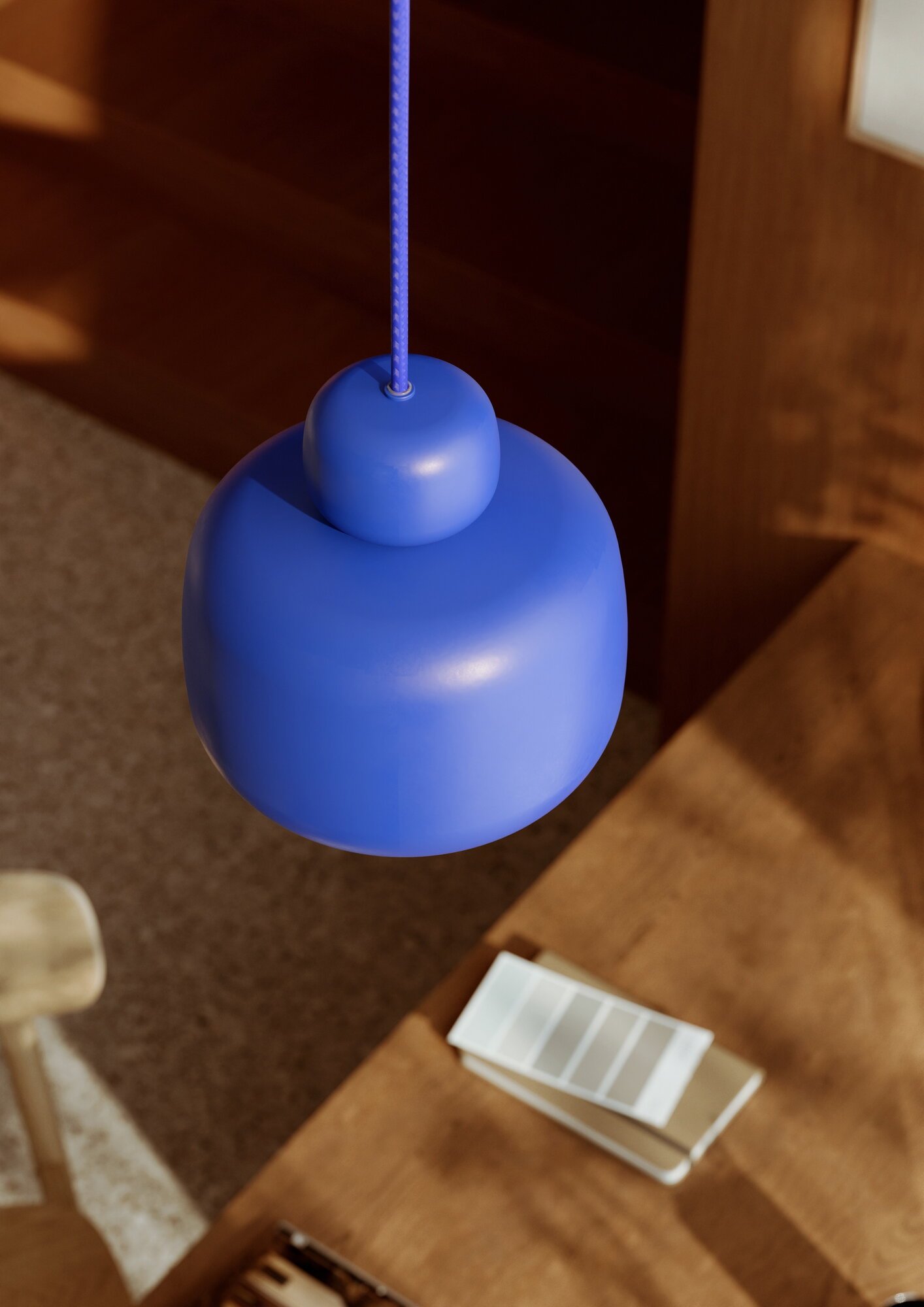 Woud Stone pendant, small, cobalt blue | Finnish Design Shop